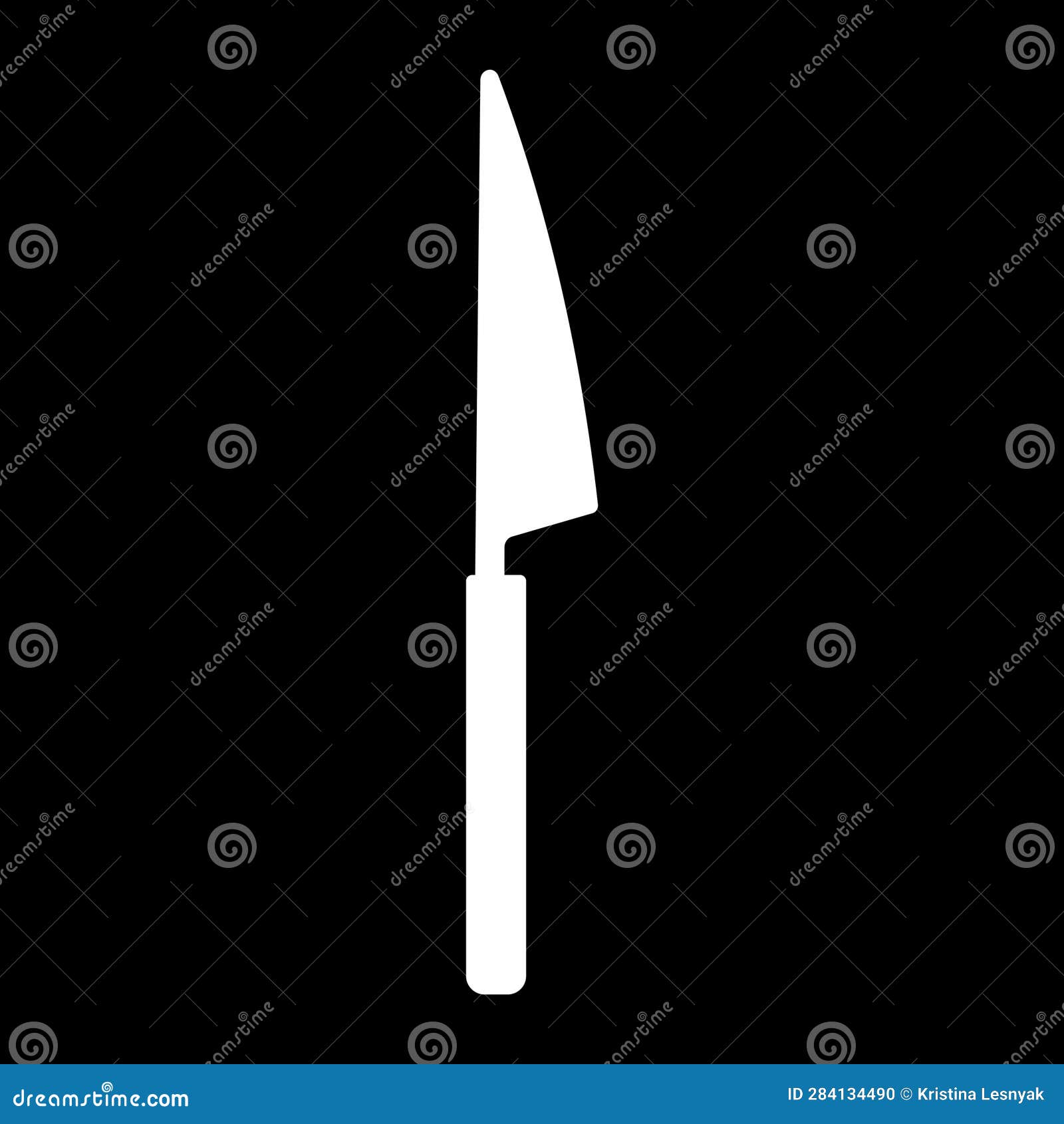 Knife Kitchen Sharp Cut Cook Black White Stock Vector - Illustration of ...