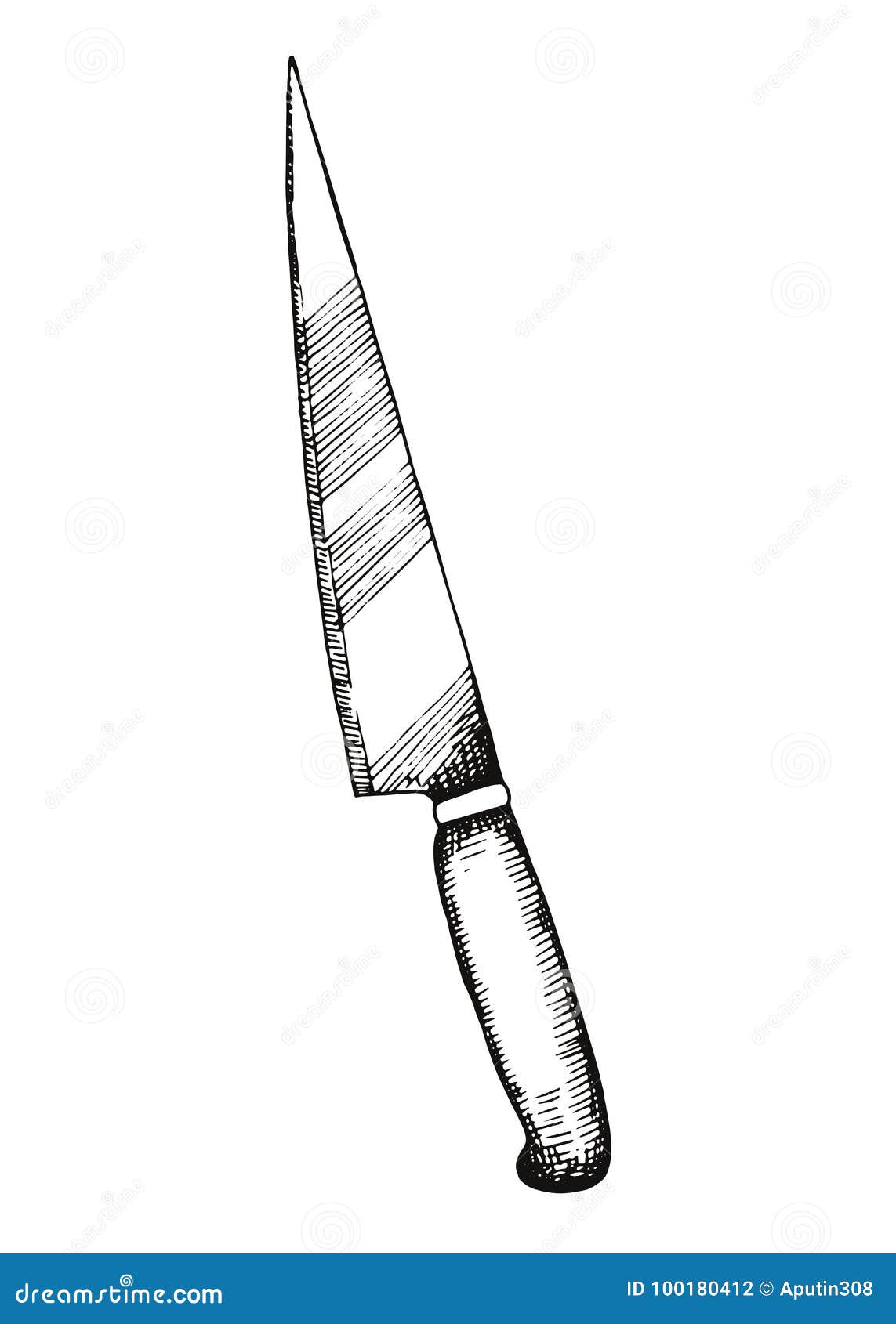Knife Kitchen Vector. Hand Drawing Isolated Stock Vector - Illustration ...