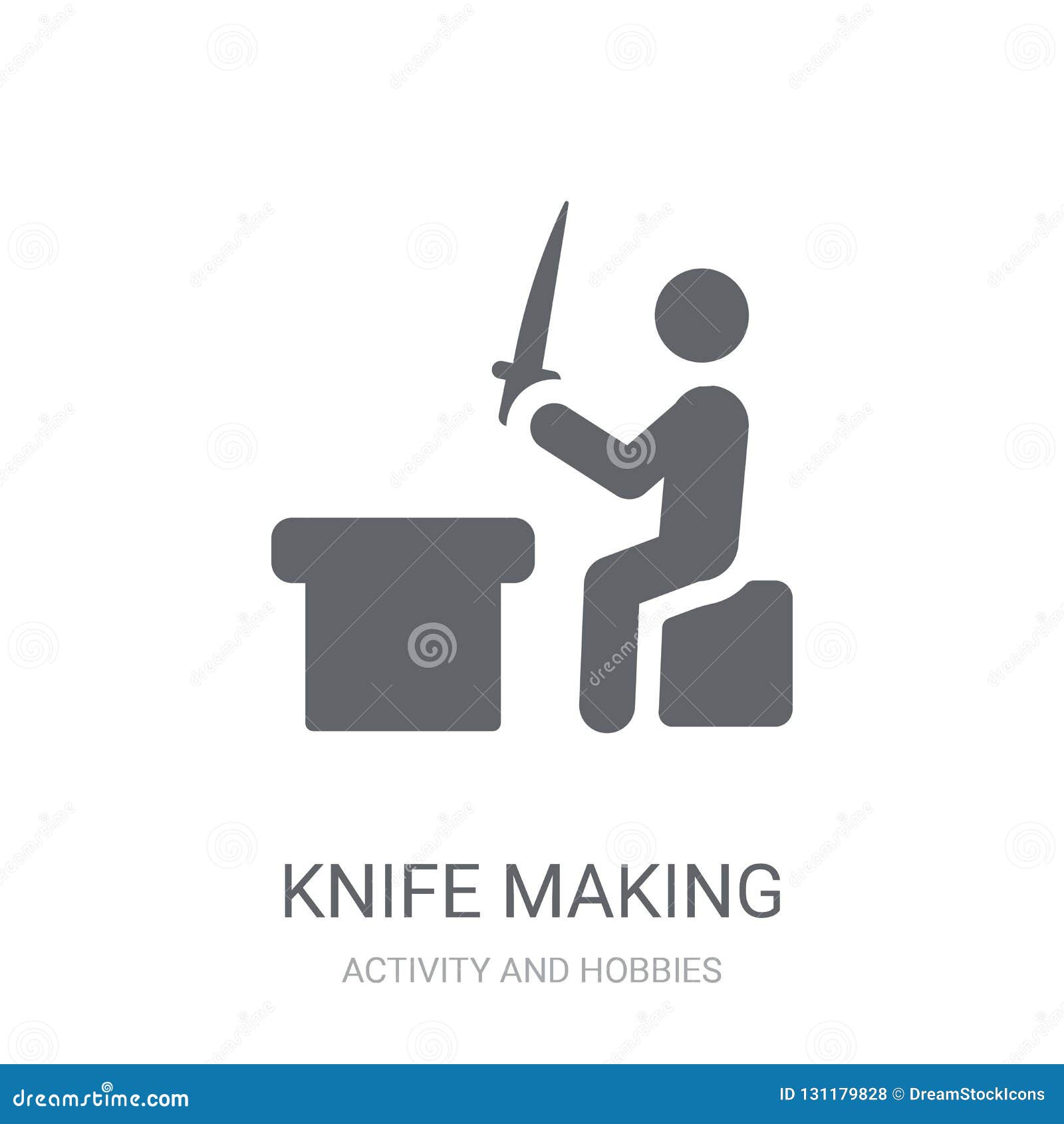 Knife Making Icon. Trendy Knife Making Logo Concept on White Background ...