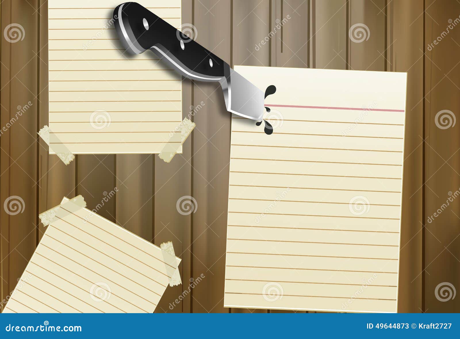 Knife in a note stock illustration. Illustration of anger - 49644873