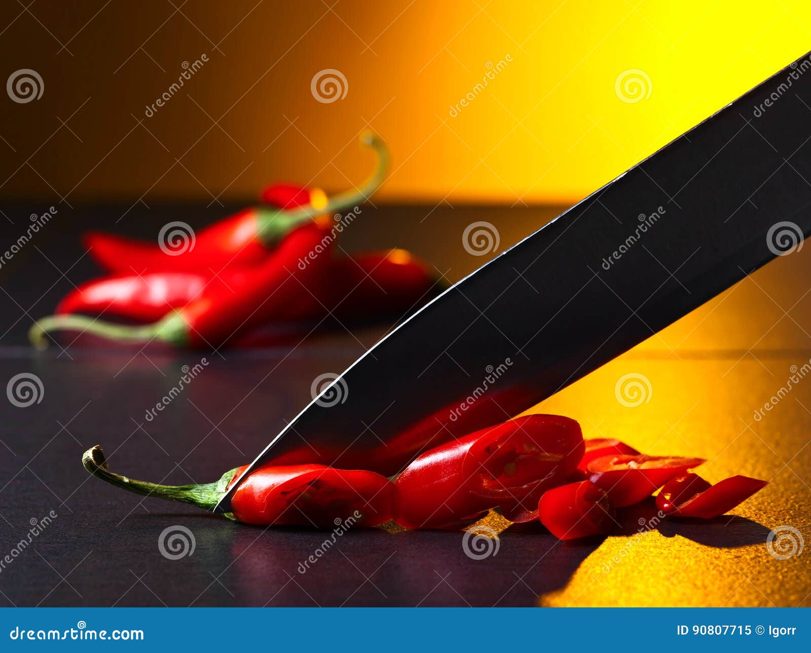 Knife and Red Chilli Pepper Stock Image - Image of closeup, eating ...