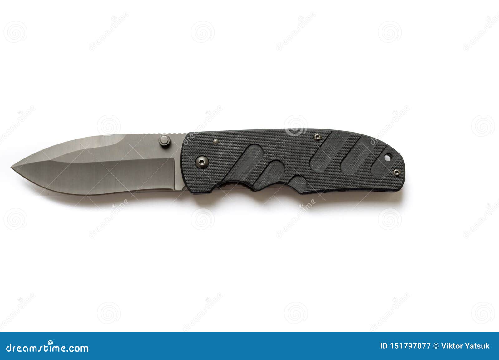 Knife with a Rounded Blade. Plastic Handle Stock Image - Image of ...