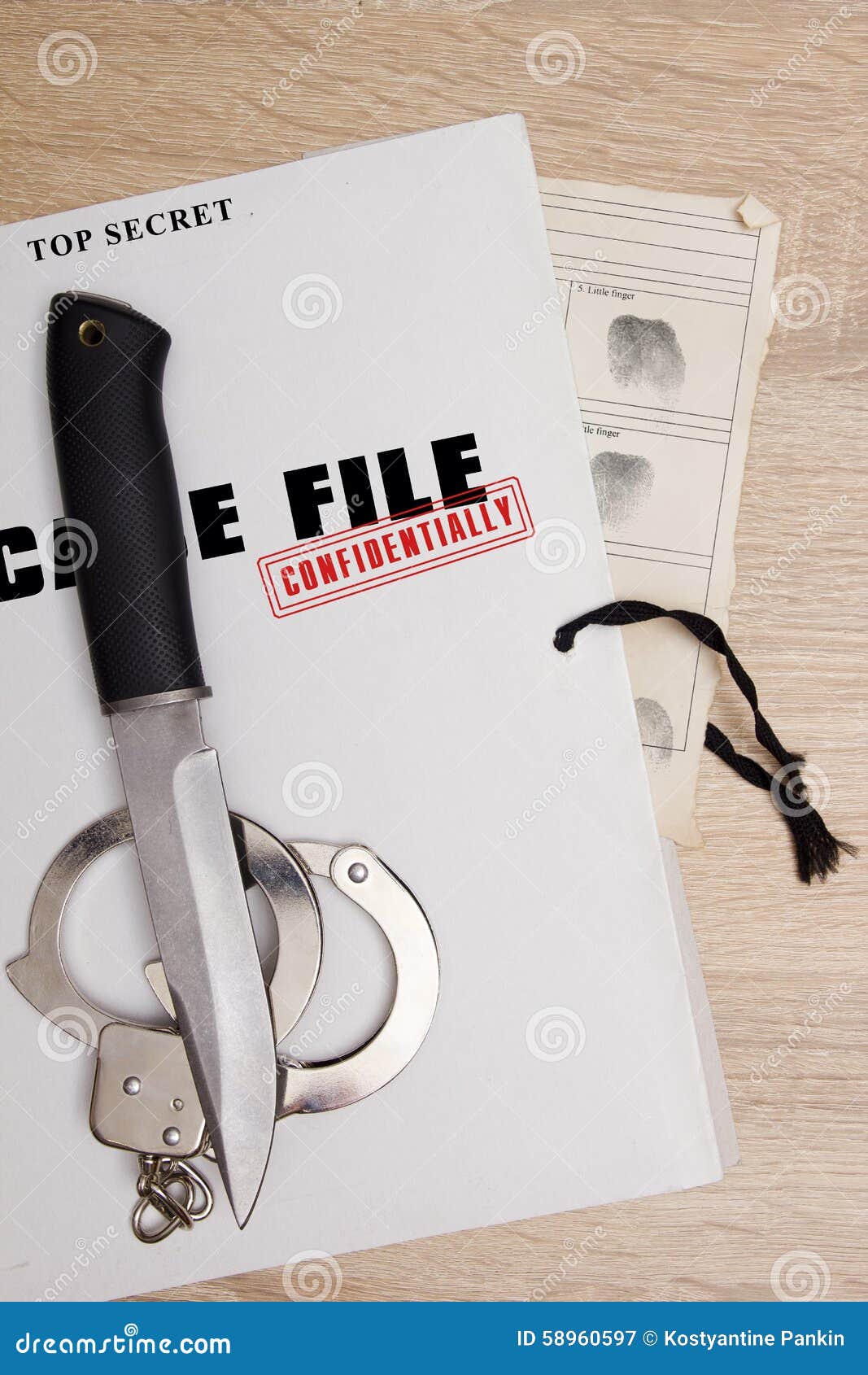 Knife from the Scene on a Folder Stock Image - Image of investigation ...