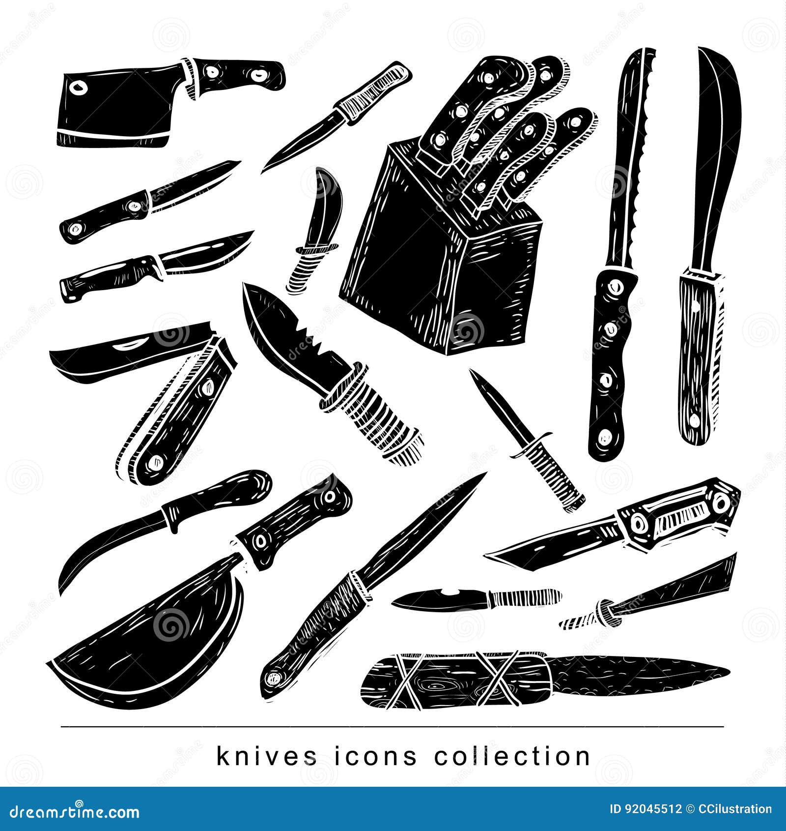 Knife Set, Vector Illustration Stock Vector - Illustration of cook ...