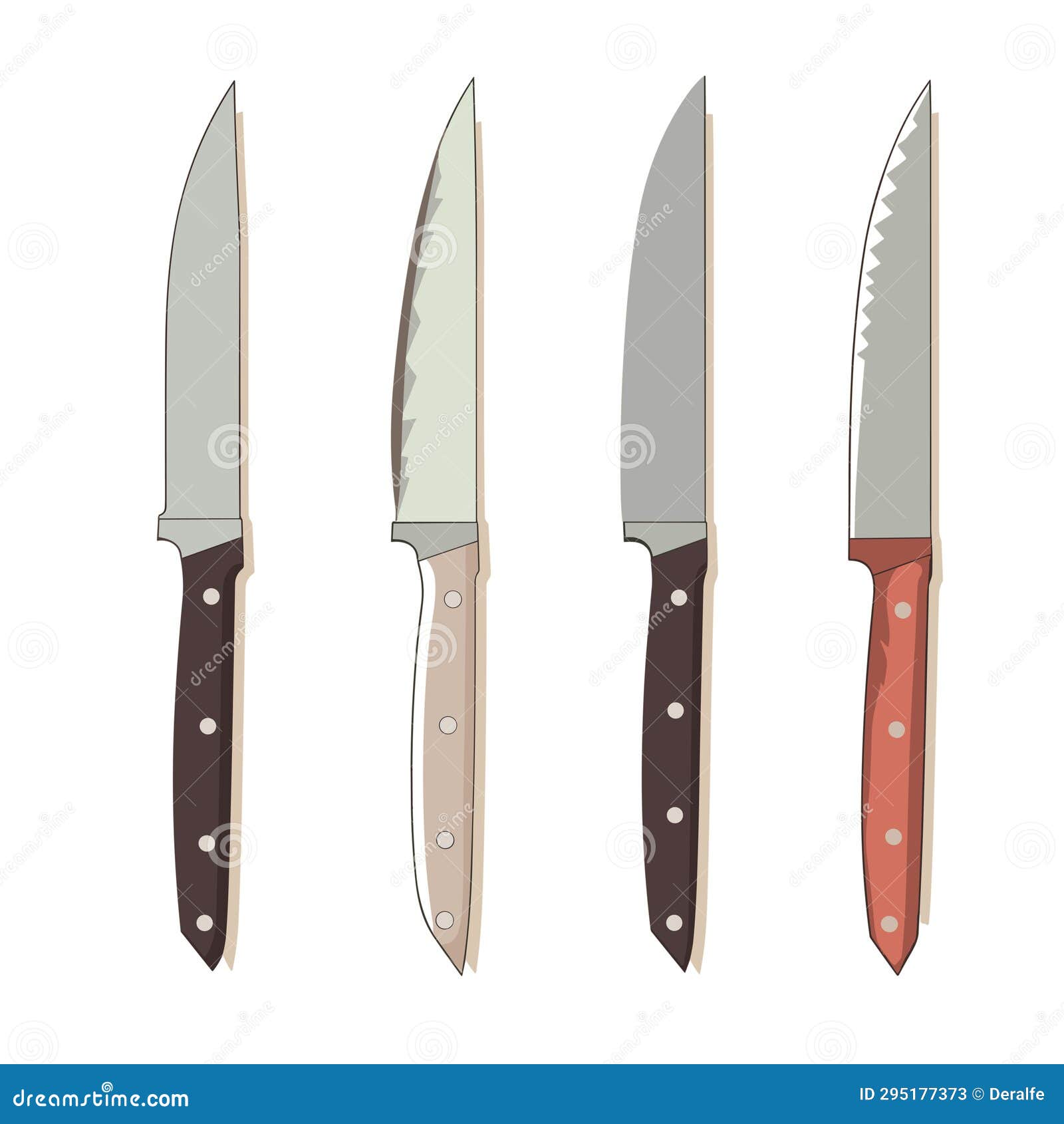 Knife Set: Vector Illustration of Kitchen Knives Stock Vector ...