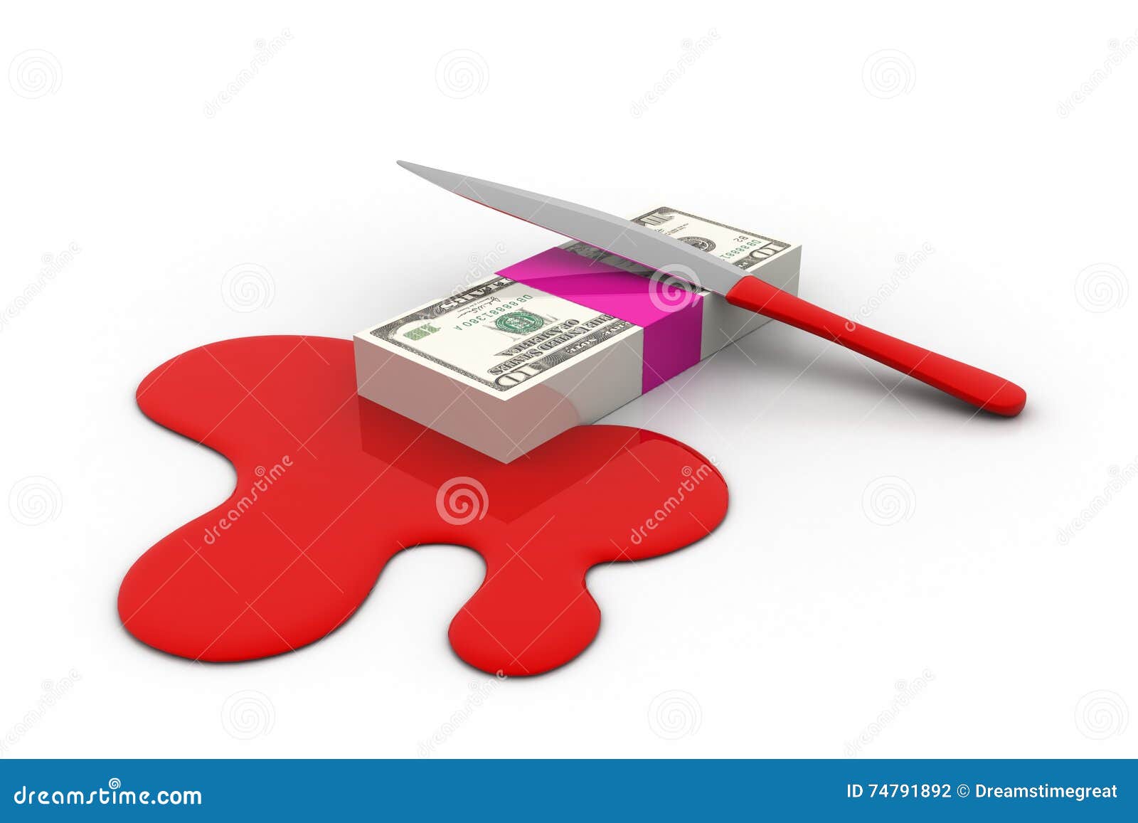 Knife and Several Bank Note Stock Illustration - Illustration of dollar ...