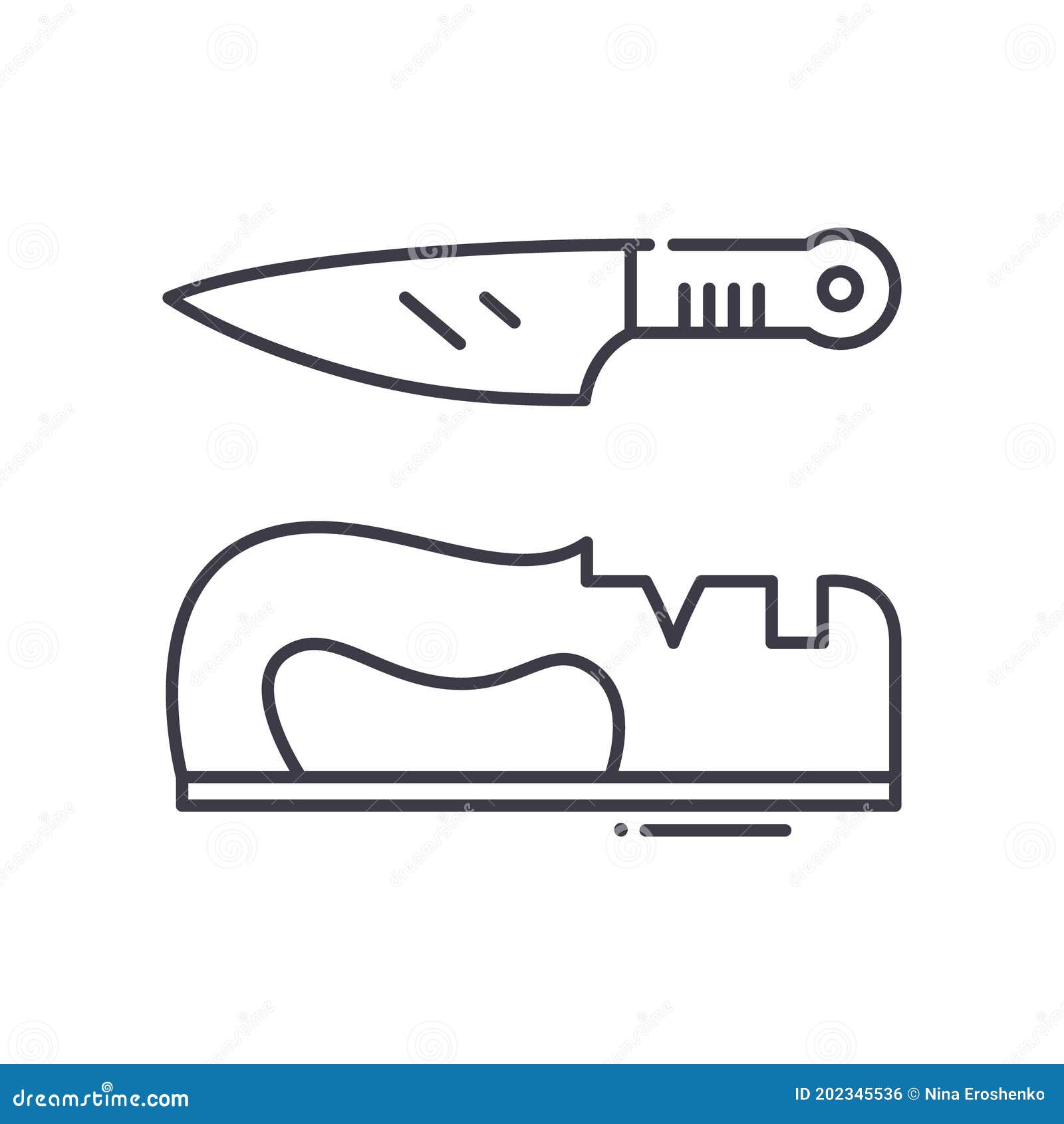Knife Sharpener Icon, Linear Isolated Illustration, Thin Line Vector ...
