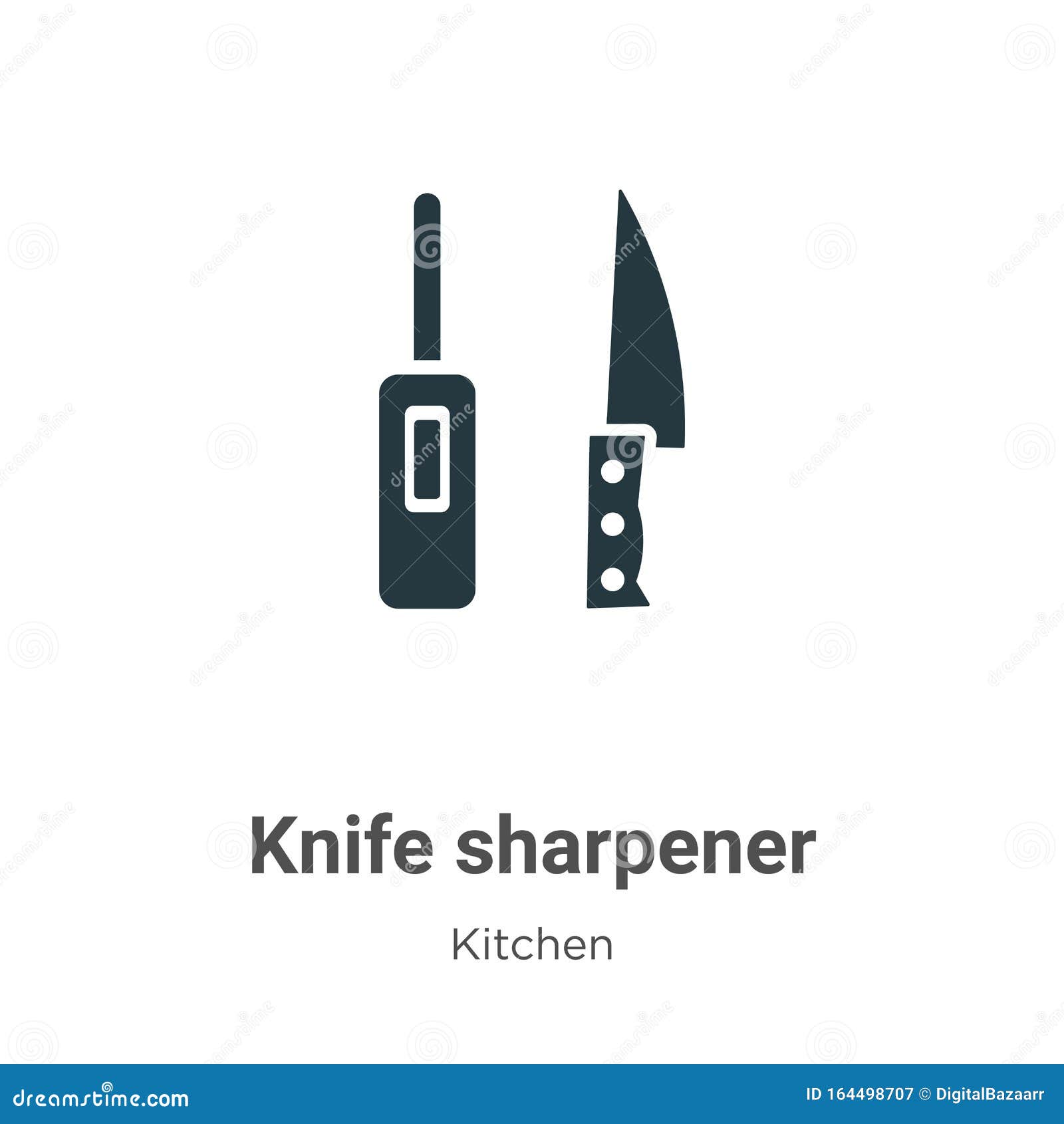 Knife Sharpener Vector Icon on White Background. Flat Vector Knife ...