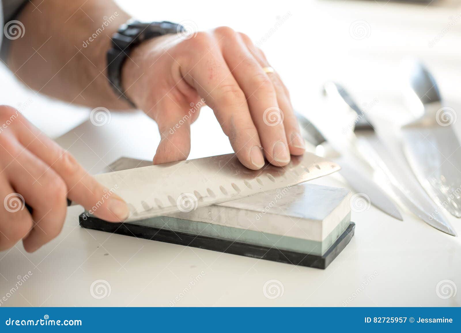 Knife sharpening stock image. Image of kitchen, preparation - 82725957
