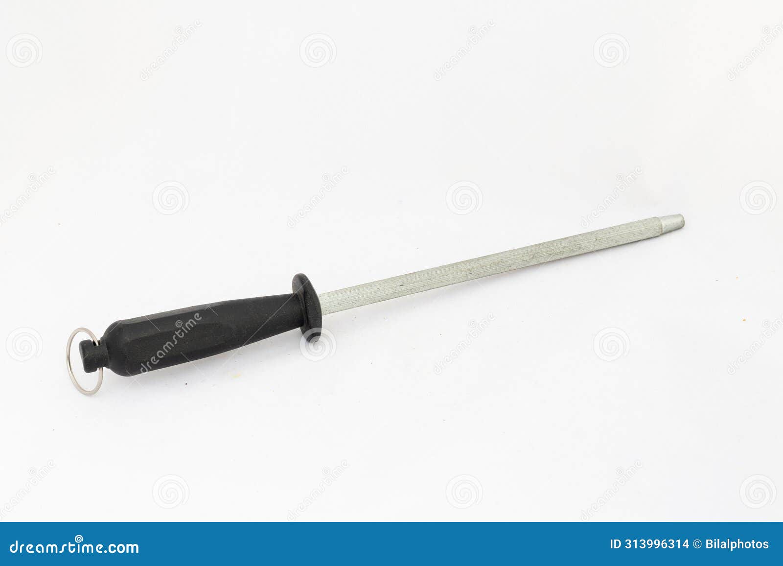 Knife Sharpening Rod with Plastic Handle and Hanging Ring Stock Photo ...