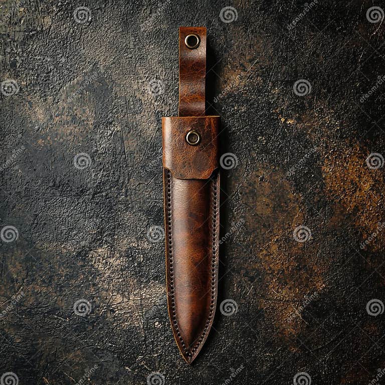 Knife Sheath Displayed on a Dark Background Creating a Dramatic Visual ...