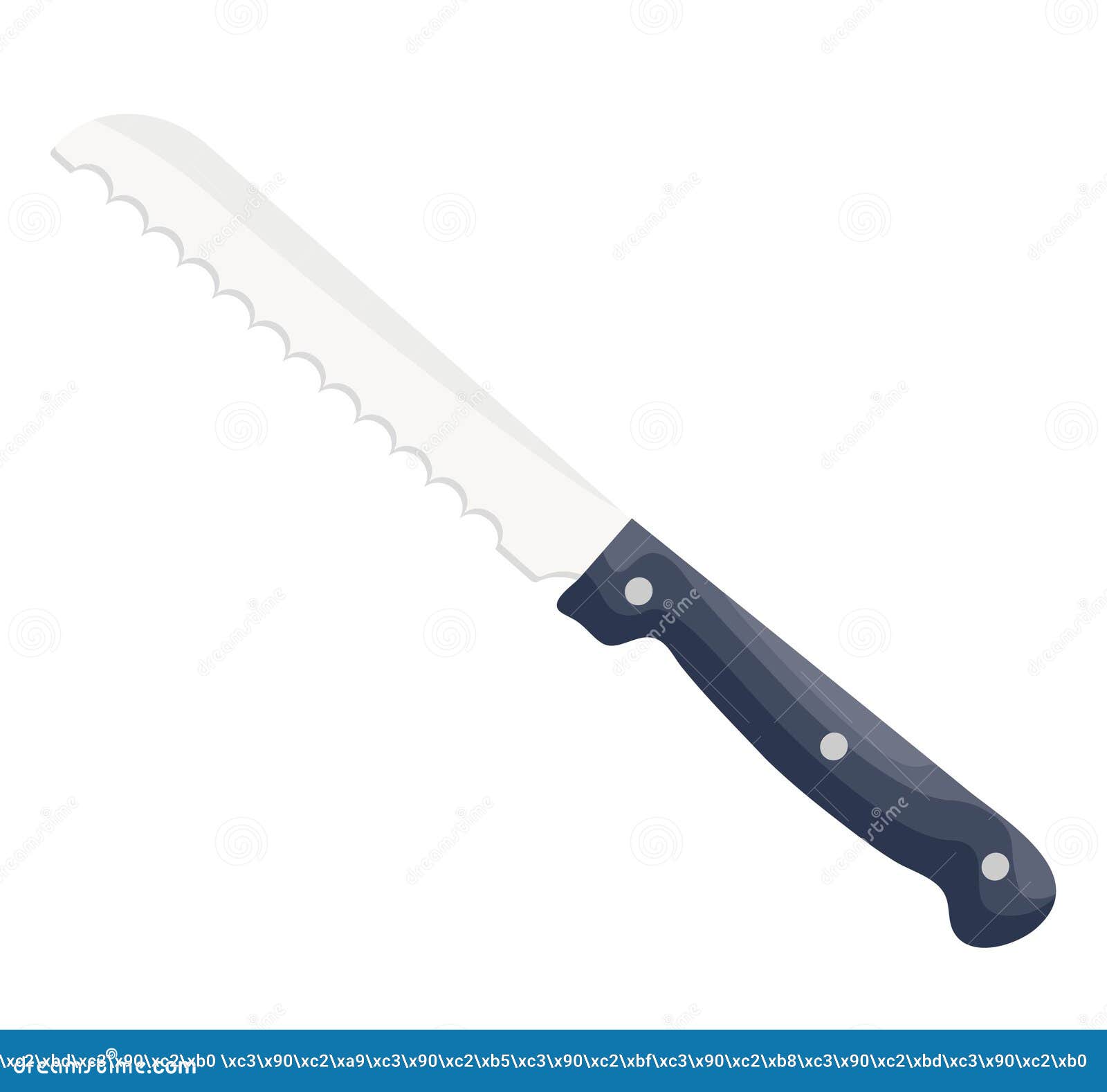 A Knife for Slicing Bread on an Isolated Background in the Flat Style ...