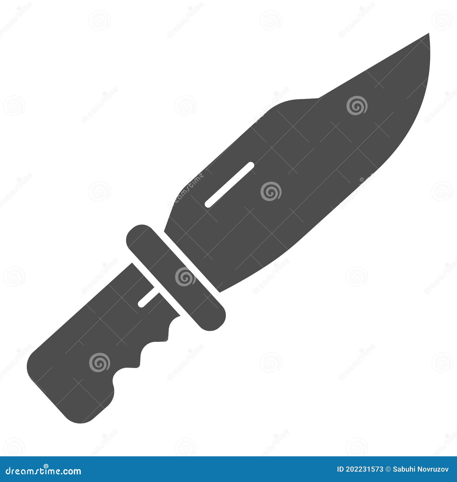 Knife Solid Icon, Self Defense Concept, Dagger Sign on White Background ...