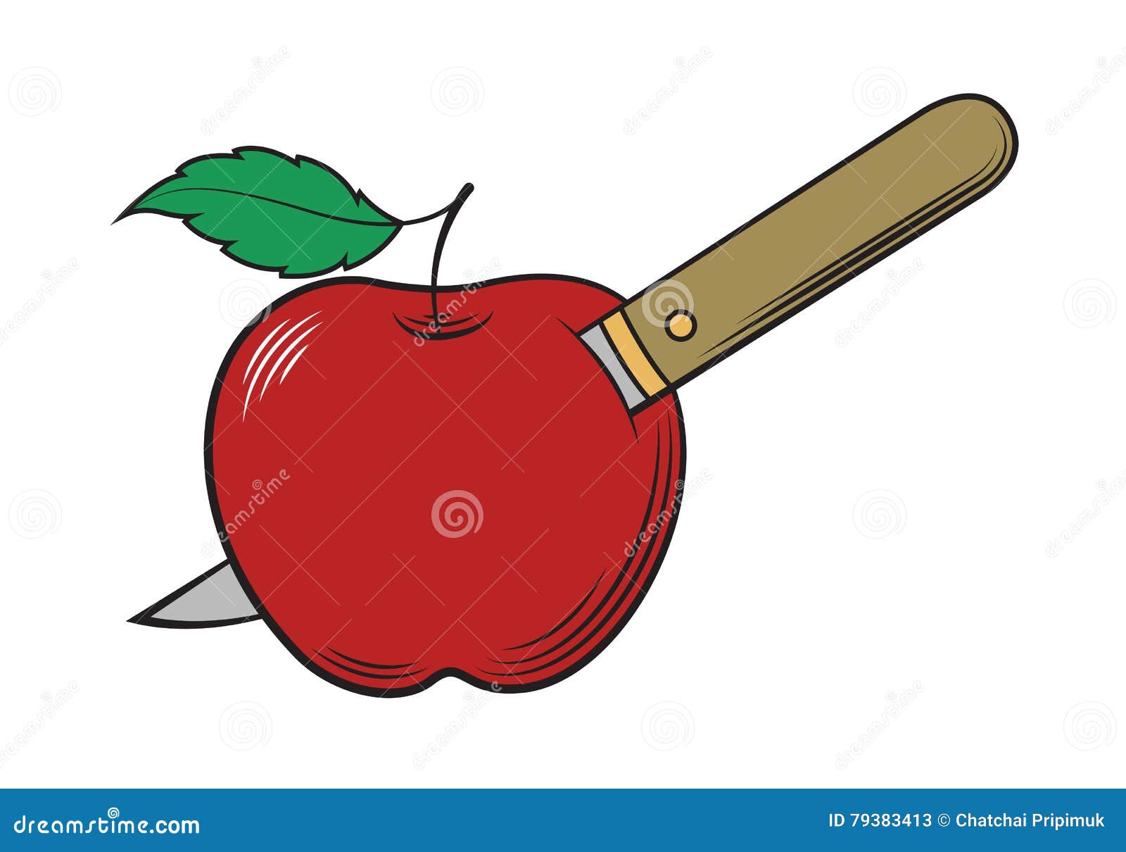 Knife Stabbed Apples, Vector Stock Vector - Illustration of stab ...