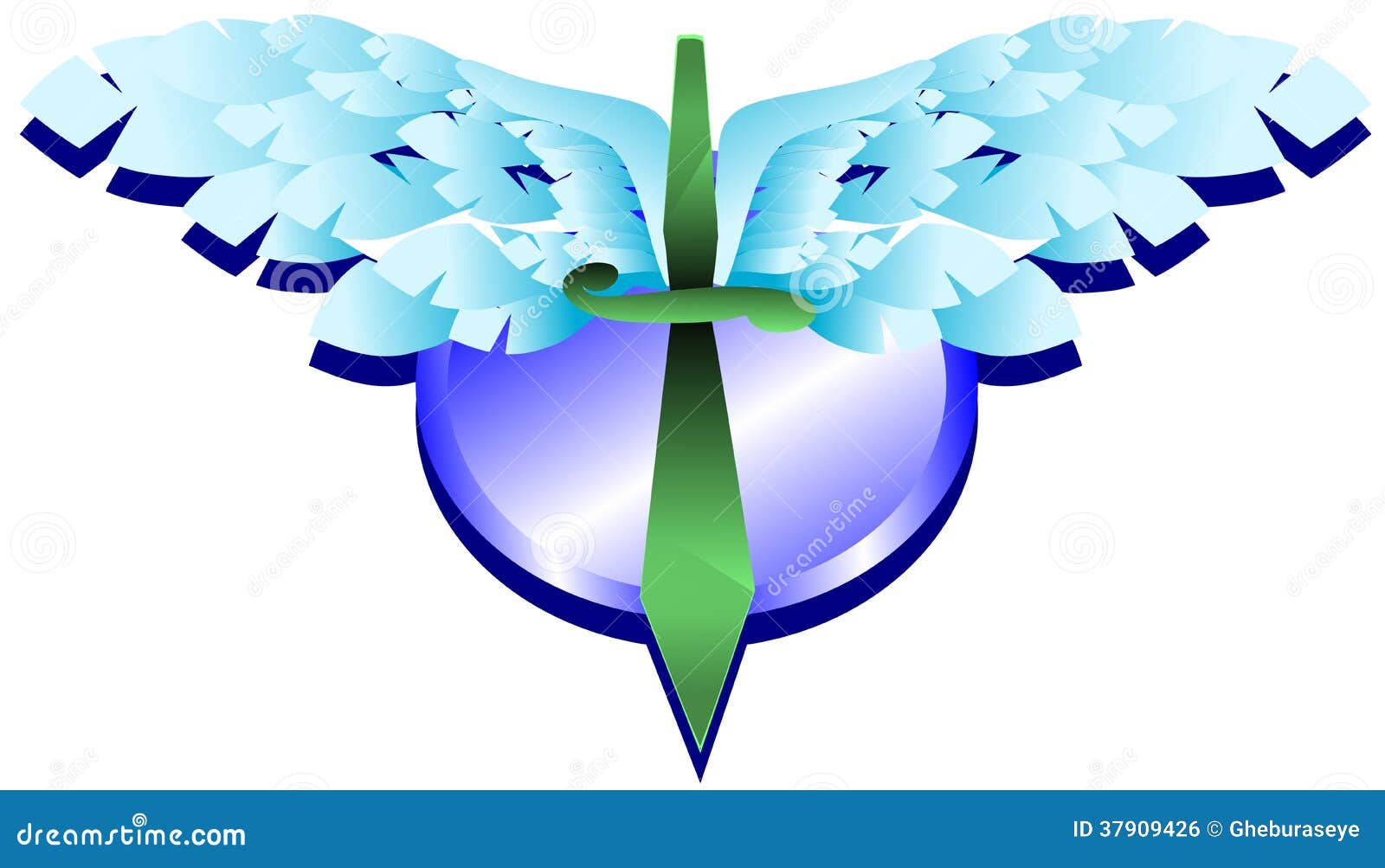 Knife With Wings. Traditional Tattoo Wings With Knife. Vector ...