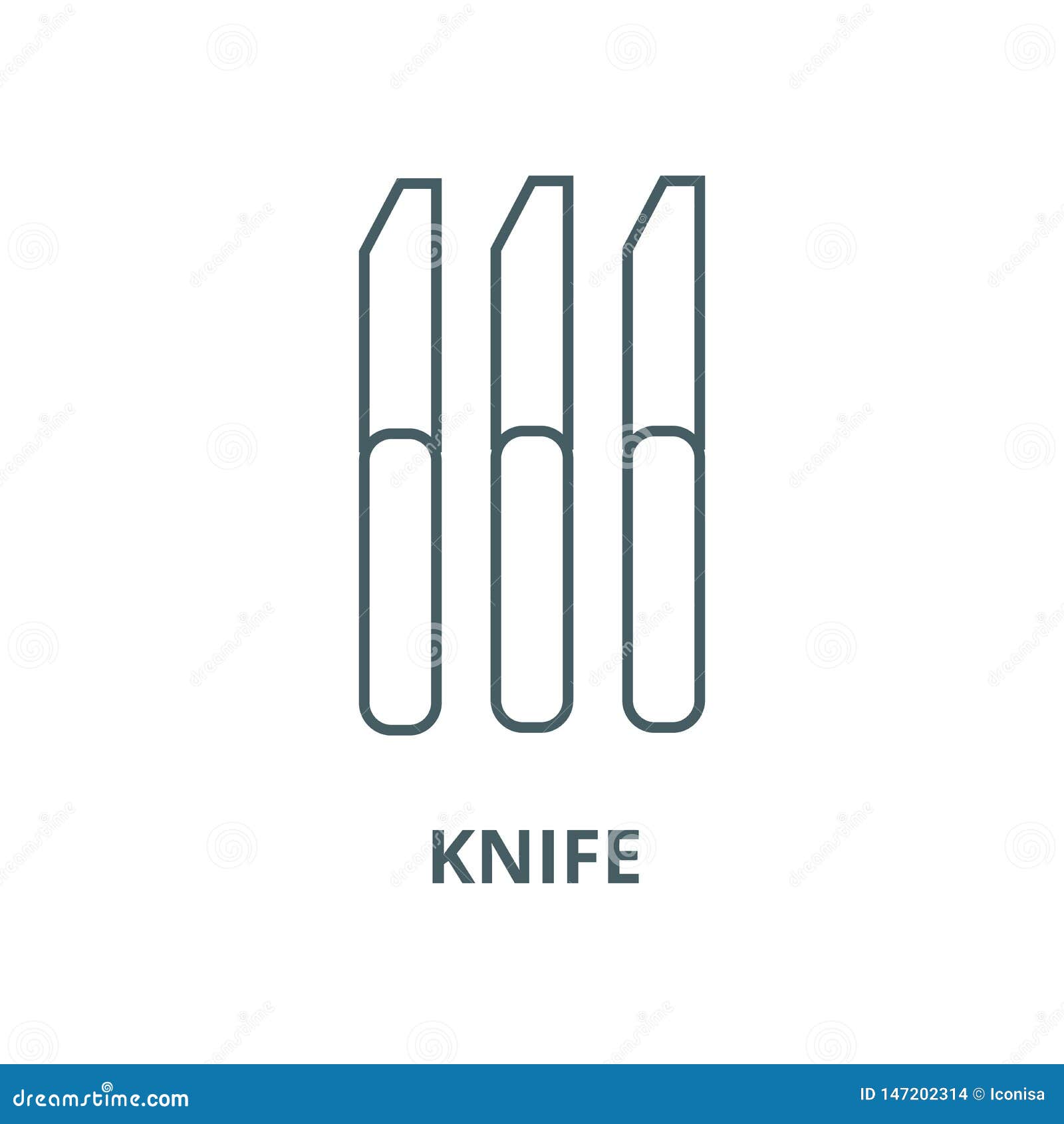 Knife Vector Line Icon, Linear Concept, Outline Sign, Symbol Stock ...