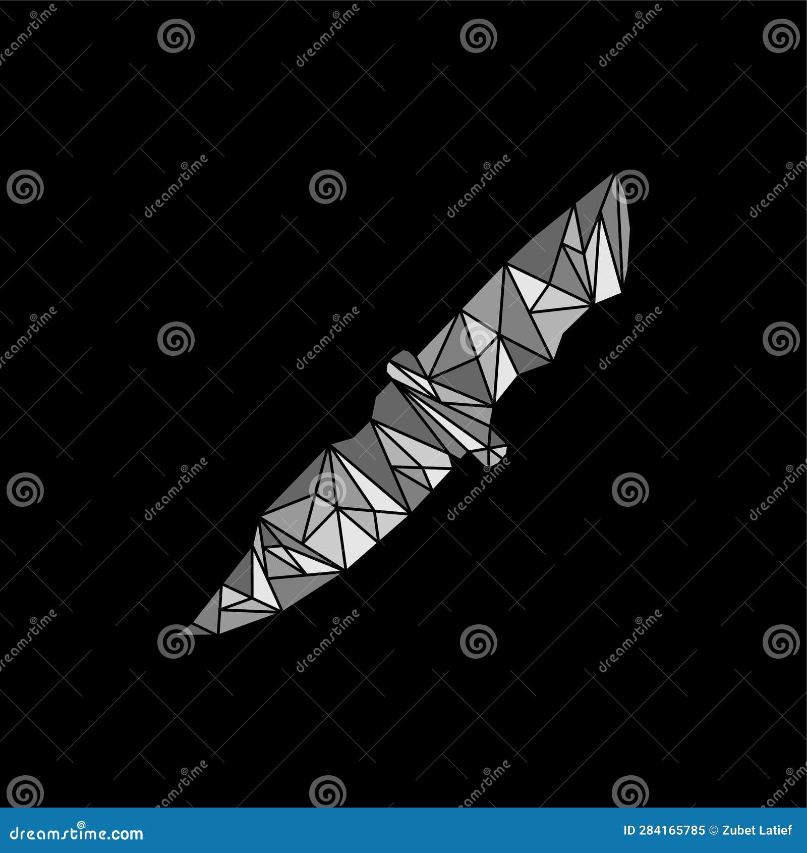 Knife Weapon Army Geometric Polygon Design Stock Vector - Illustration ...