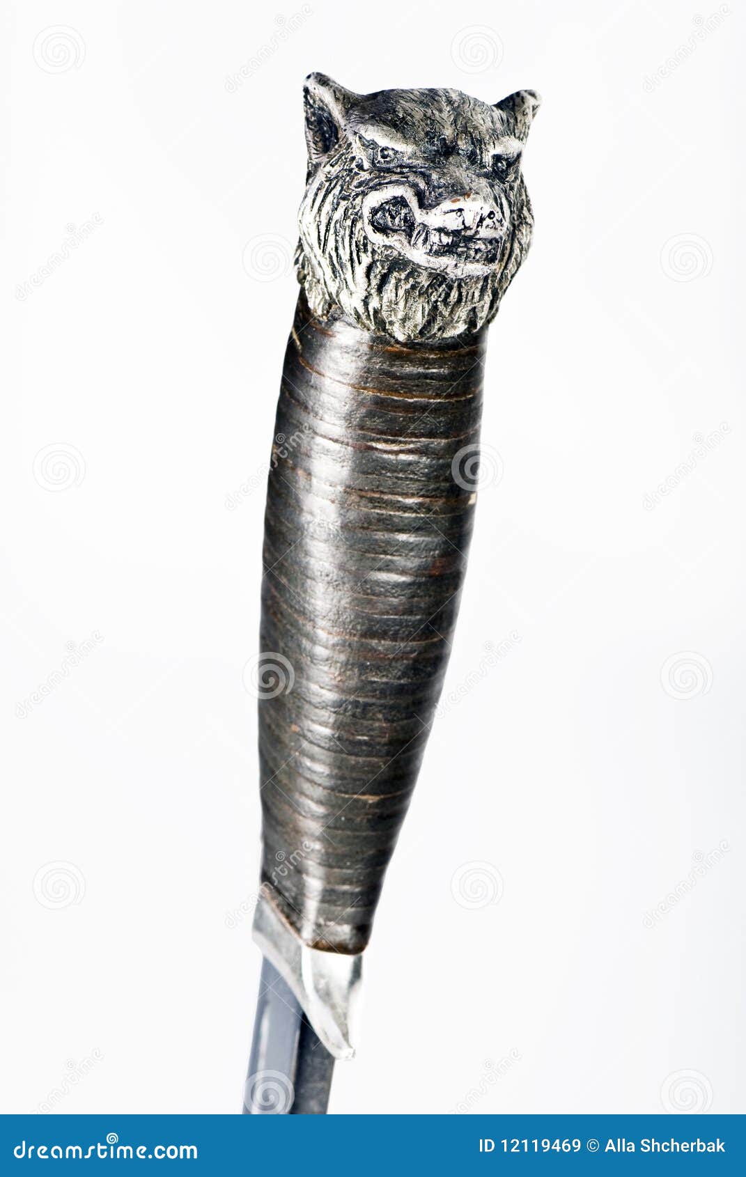 Knife with the Wolf Head on the Handle Stock Image - Image of deadly ...