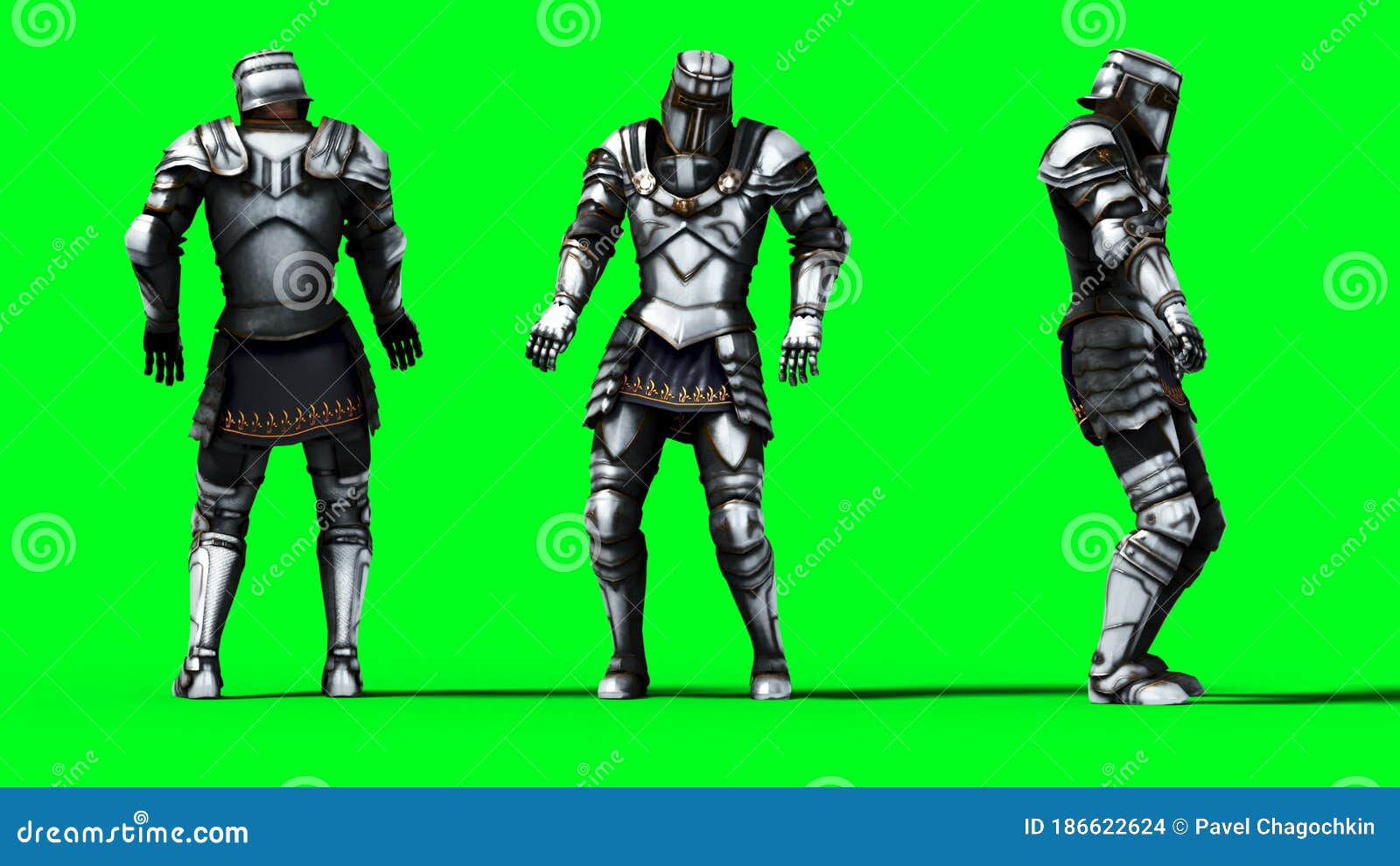Knight Animation. Phisical Motion Blur. Realistic Green Screen 4k ...