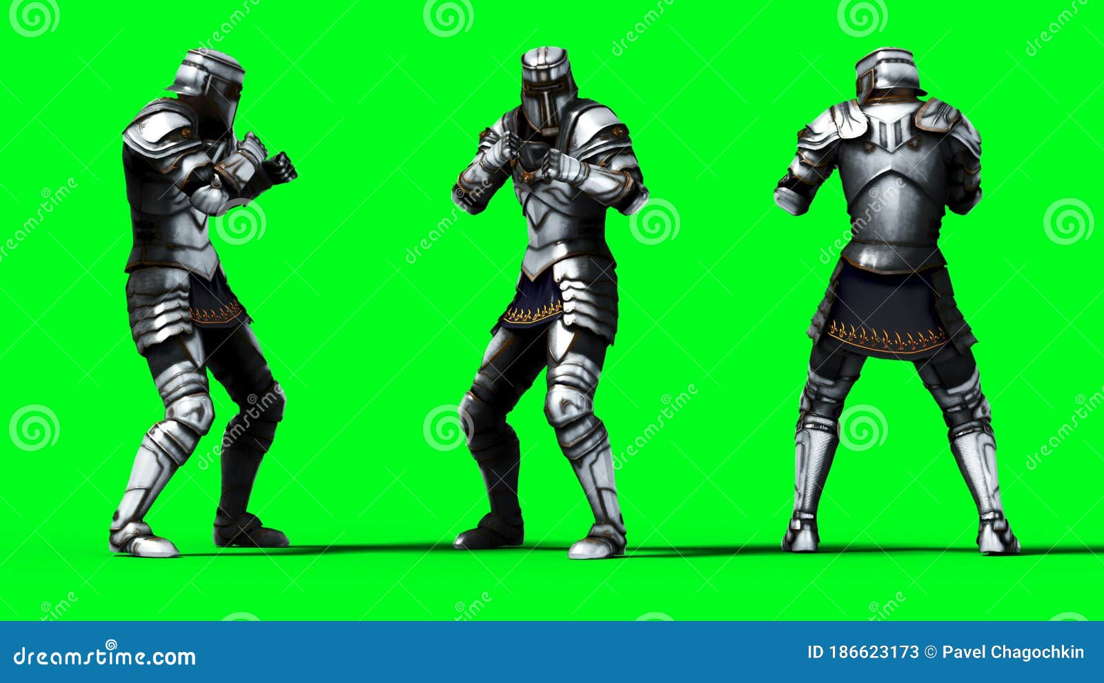 Knight Animation. Phisical Motion Blur. Realistic Green Screen 4k ...