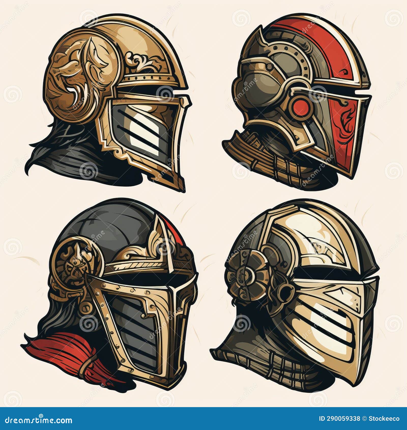 Knight Armor Eagle Motocross Helmet Graphics Pack Stock Illustration ...