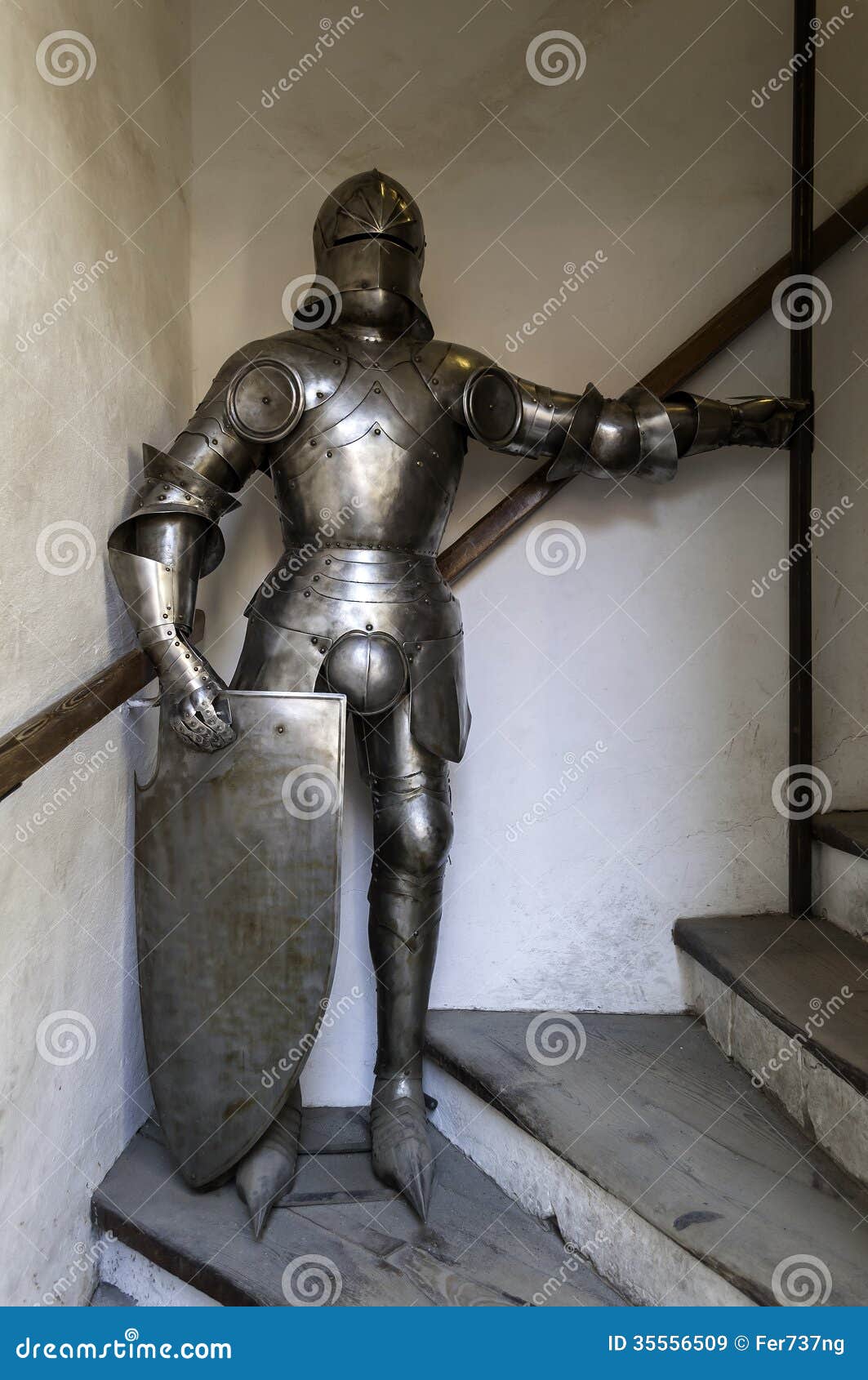 Knight In Armour After Battle On Forest Background Stock Image ...