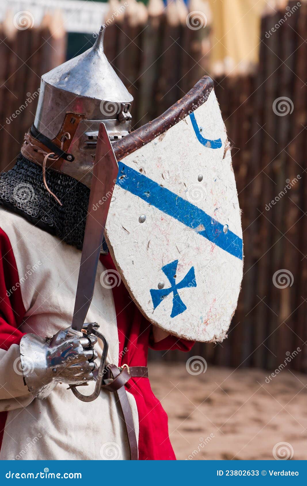 Knight in Armour with Shield and Sword Stock Image - Image of crusades ...