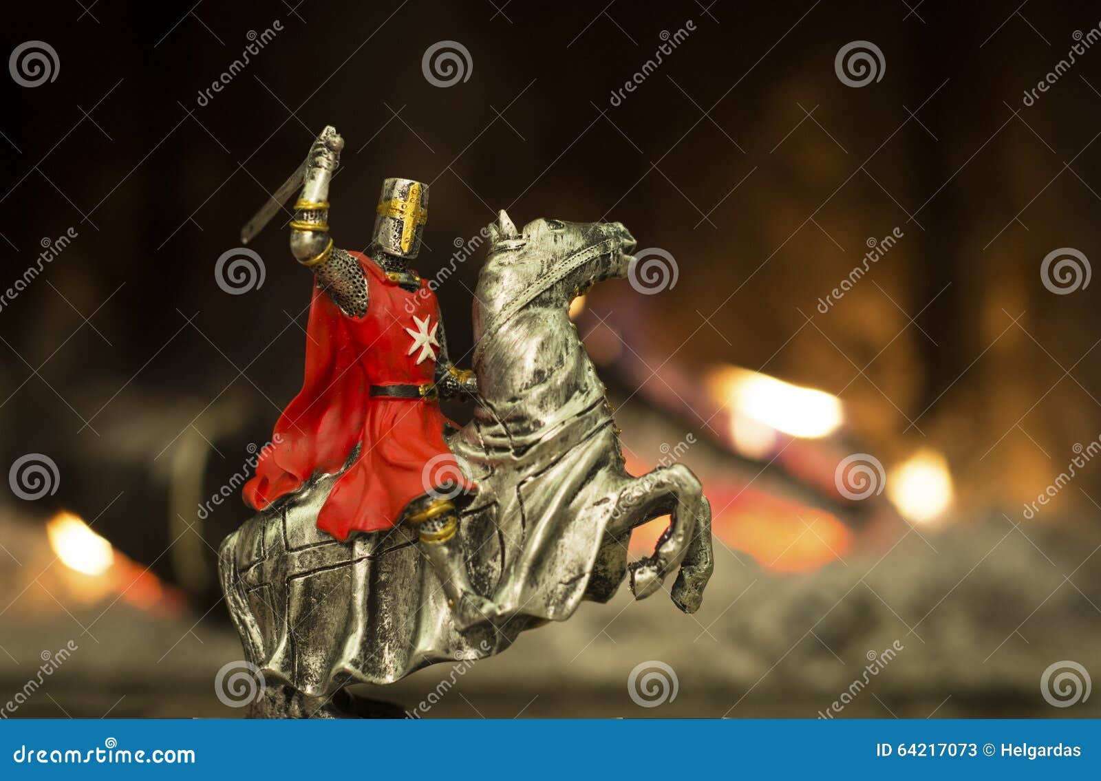 Knight in a Battle Field on a Horse Stock Image - Image of ages, forest ...