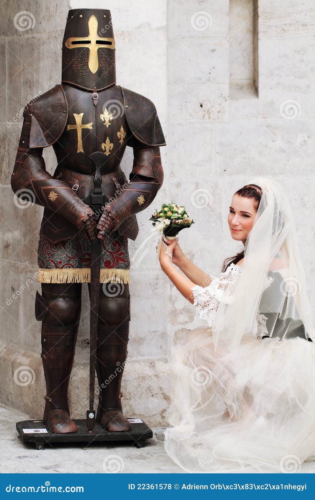 The knight and bride stock photo. Image of romantic, elegance - 22361578