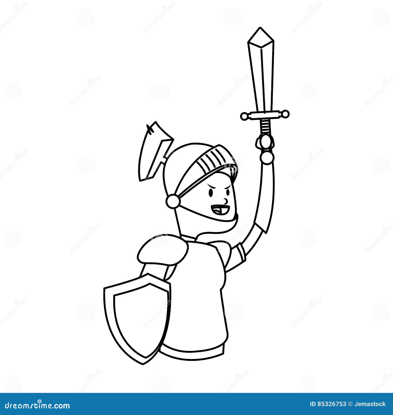 Knight cartoon icon stock vector. Illustration of medieval - 85326753