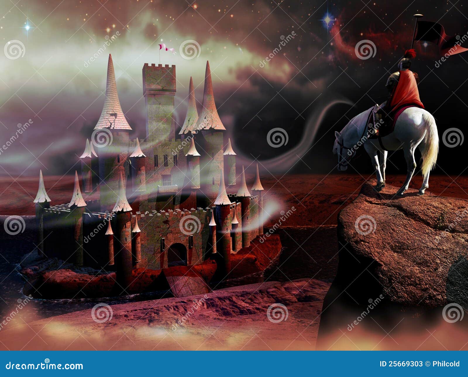 The Knight And The Castle Stock Image | CartoonDealer.com #25669303