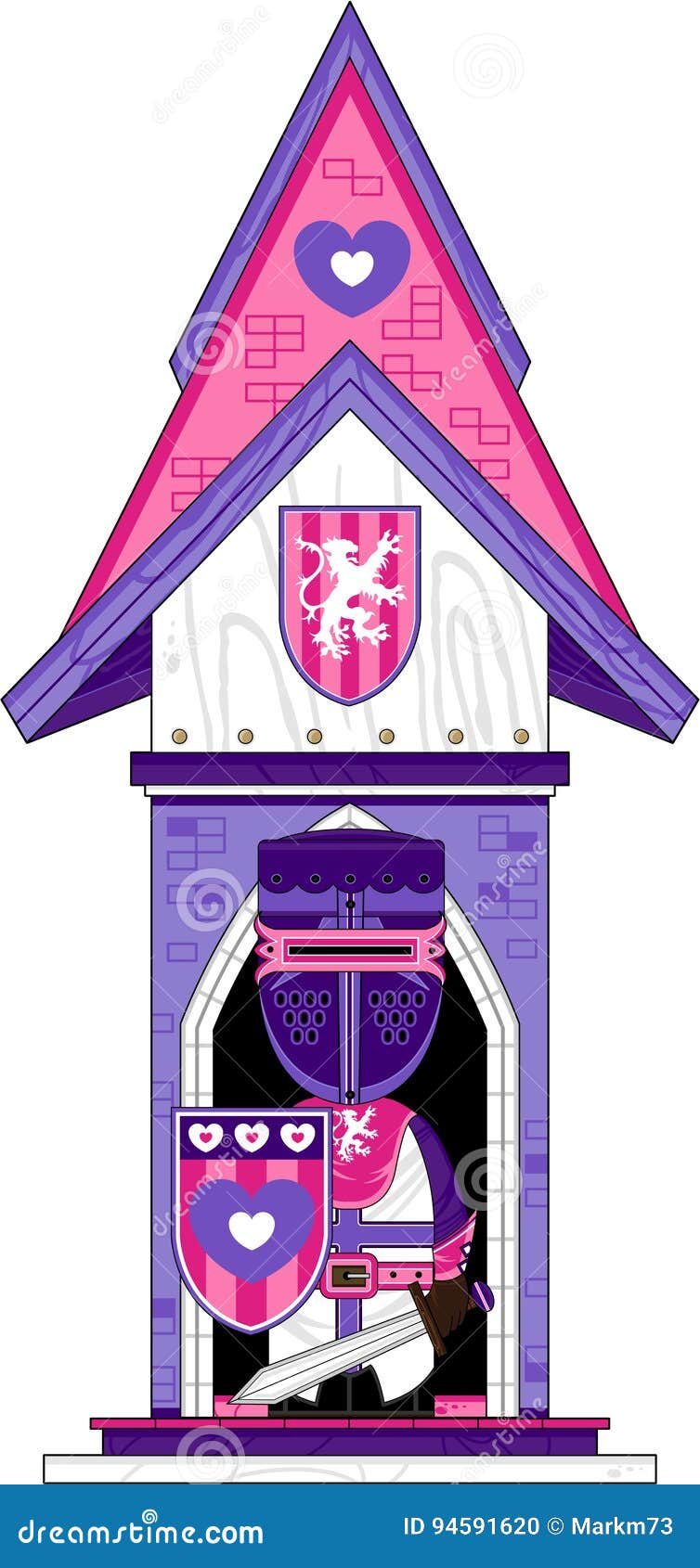 Knight at Castle Guardpost stock vector. Illustration of fortress ...