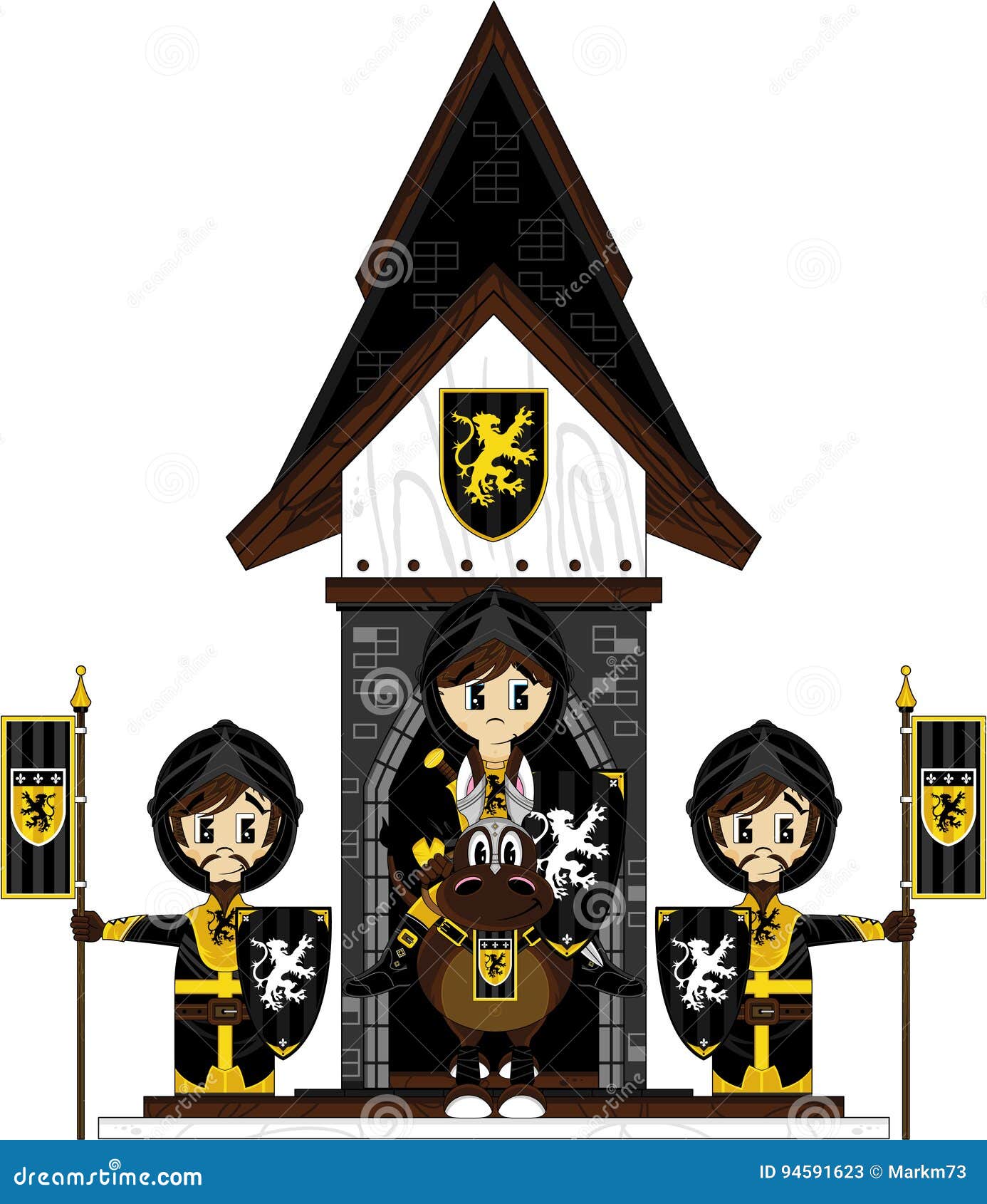 Knight at Castle Guardpost stock vector. Illustration of heraldic ...