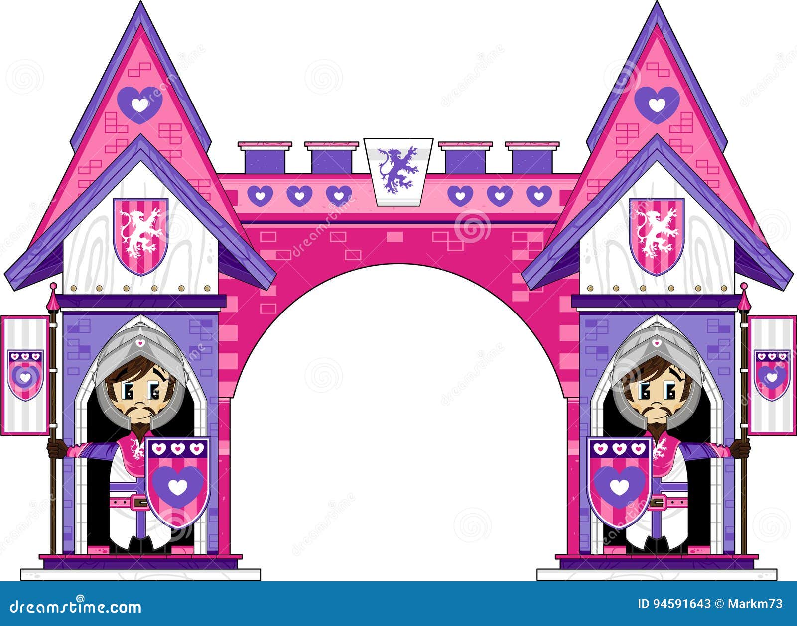 Knight at Castle Guardpost stock vector. Illustration of soldier - 94591643