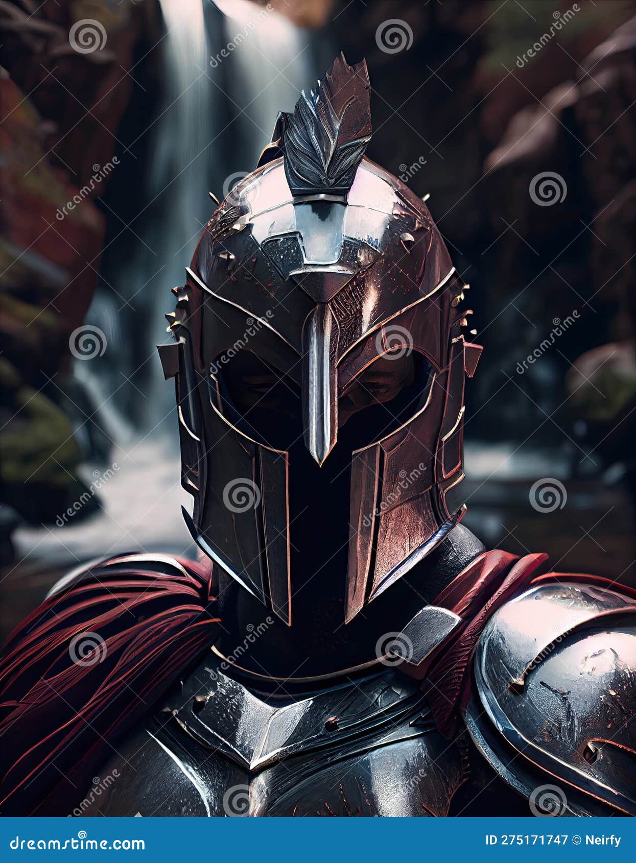 Knight in front of castle stock illustration. Illustration of magic ...