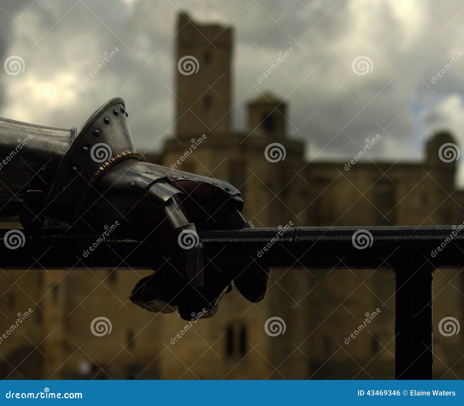 Knight and castle stock photo. Image of railing, front - 43469346