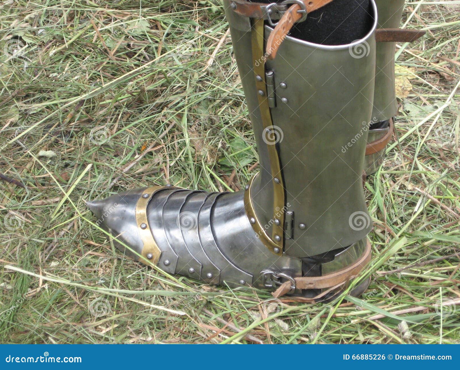 Knight stock photo. Image of grass, strap, shoe, armor - 66885226