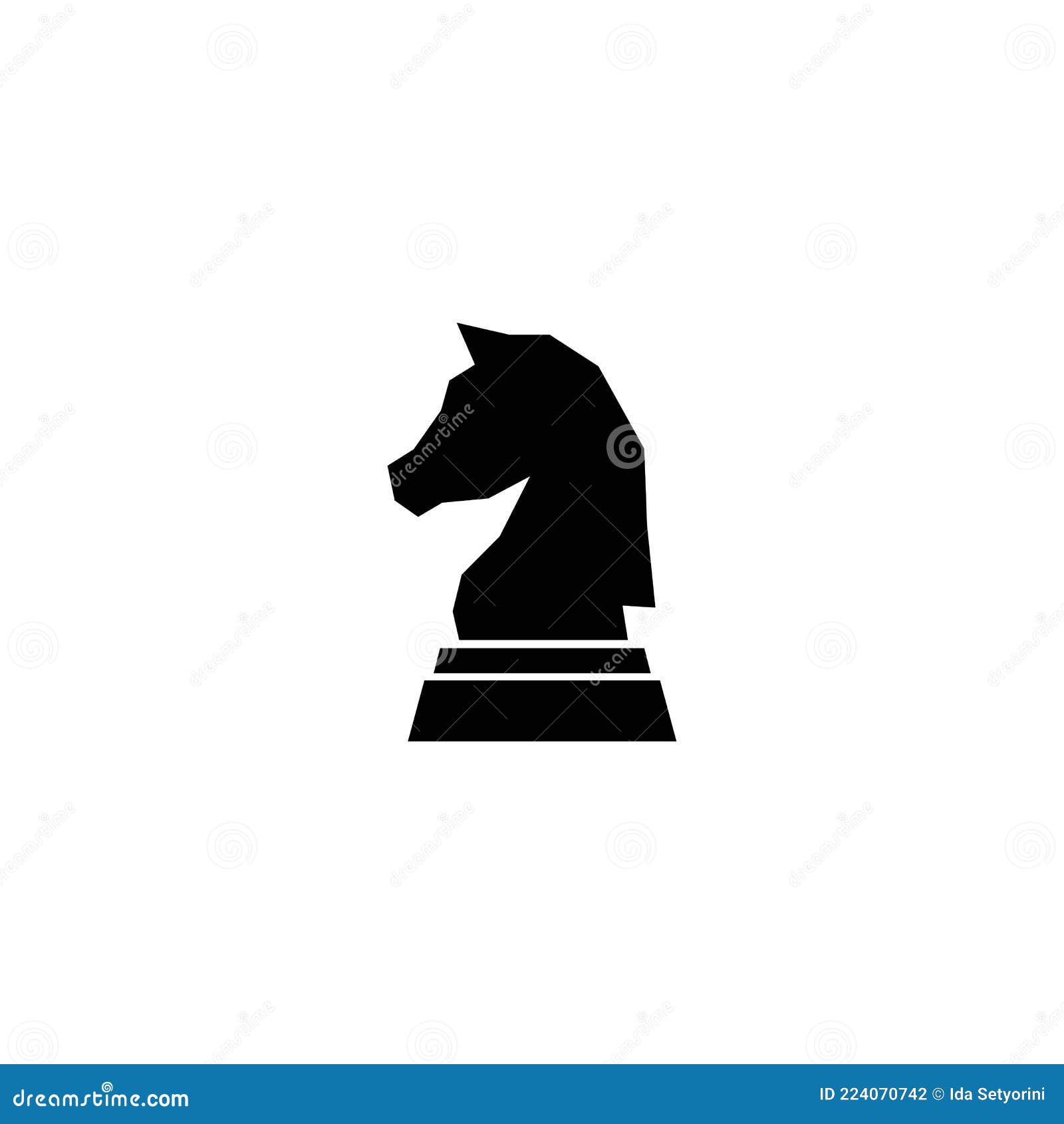 Knight chess icon stock vector. Illustration of board - 224070742