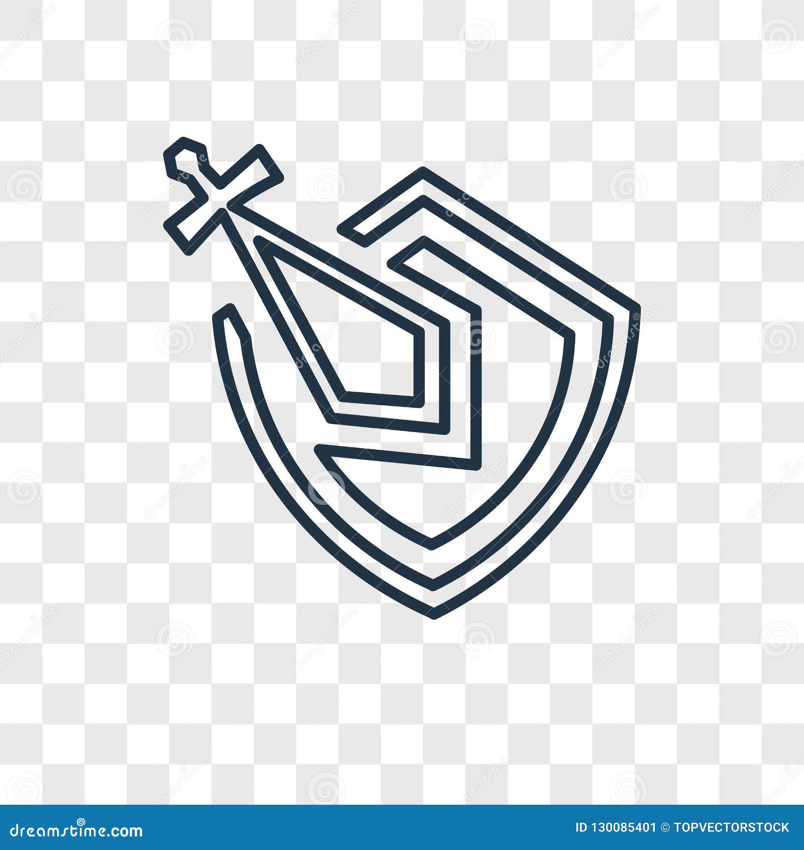 Knight Concept Vector Linear Icon on Transparent Backgr Stock Vector ...