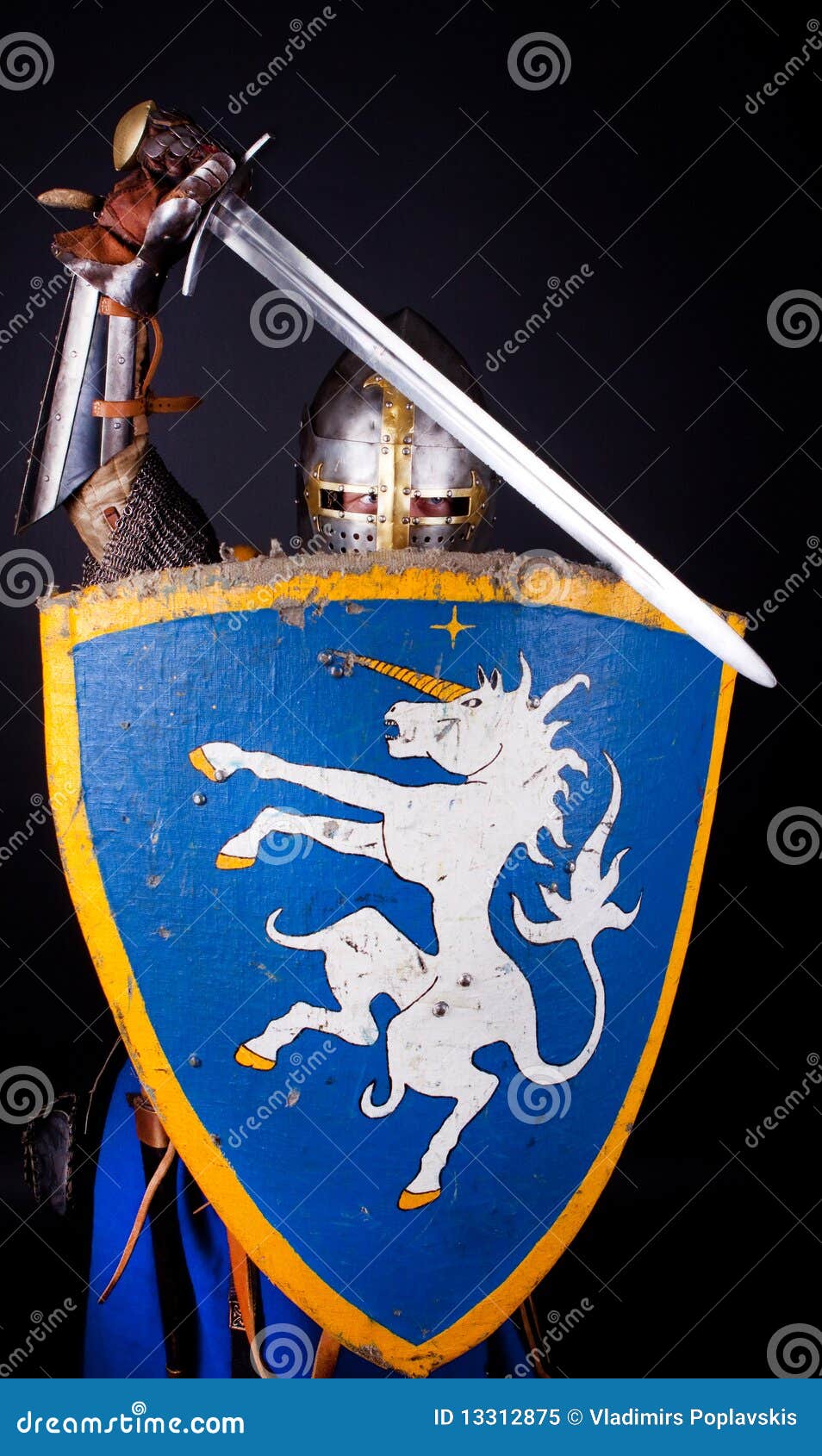Knight in defending mode stock image. Image of female - 13312875