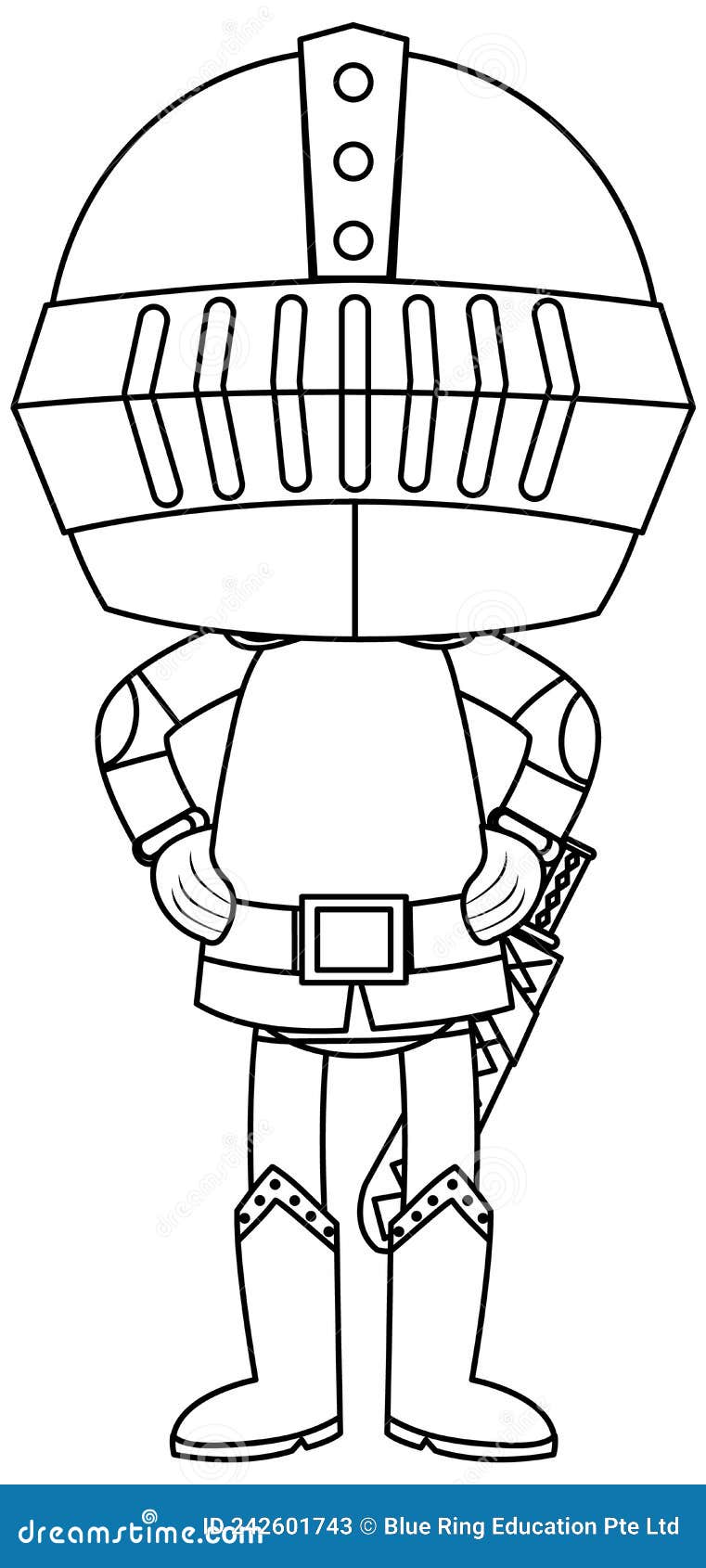 Knight Doodle Outline for Colouring Stock Vector - Illustration of draw ...