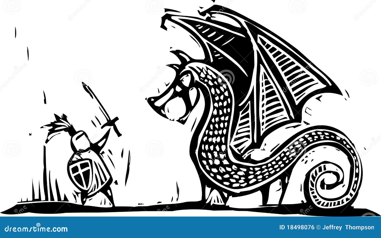 Knight and Dragon stock vector. Illustration of dragon - 18498076
