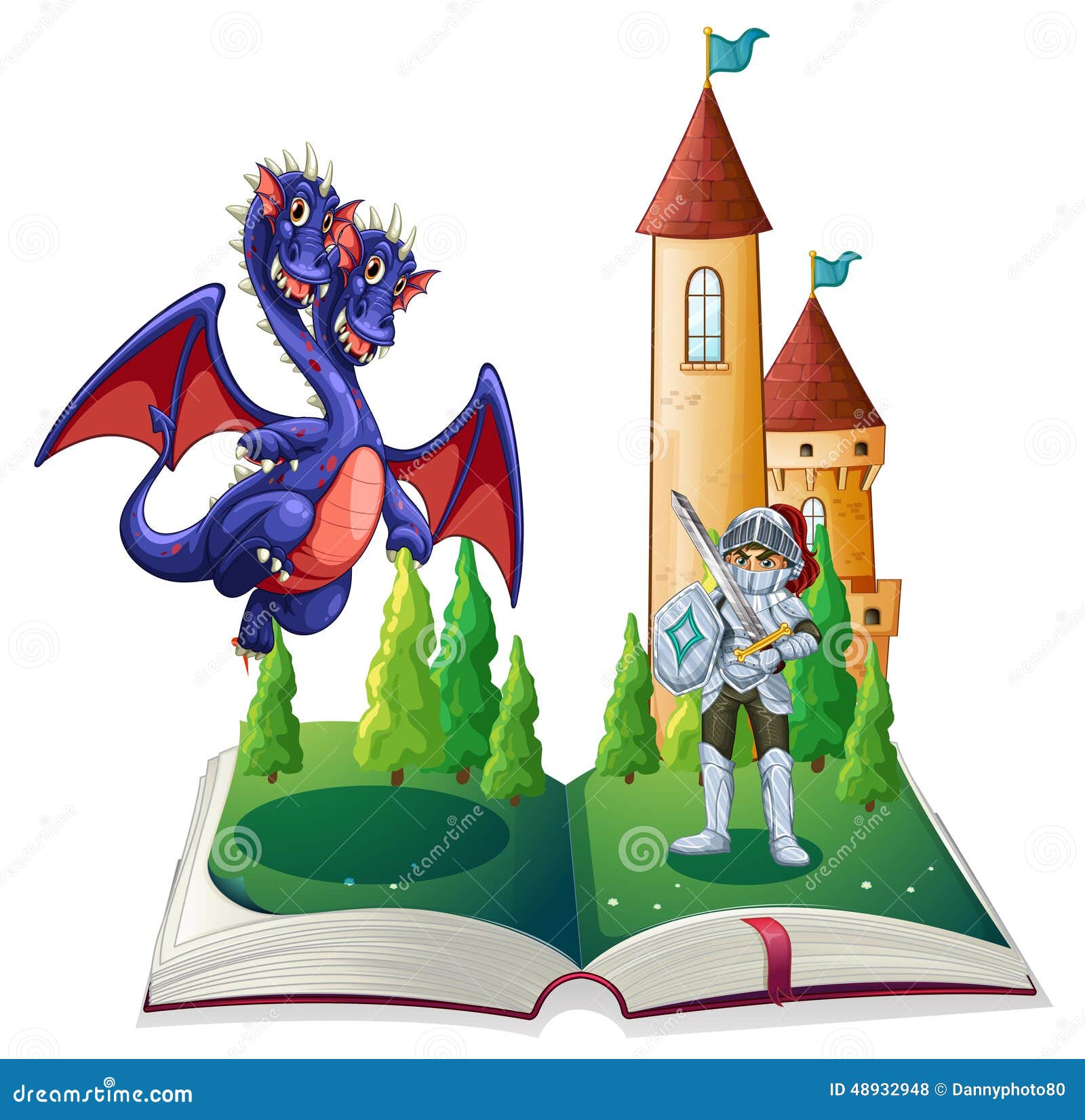 Knight and Dragon stock vector. Illustration of story - 48932948