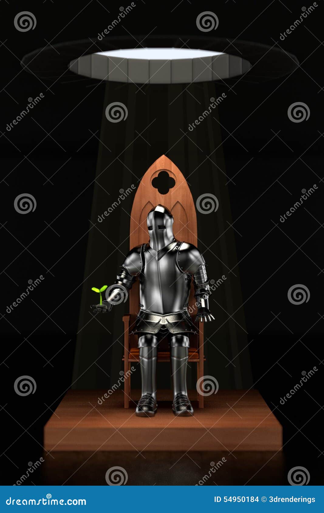 Knight in dungeon stock illustration. Illustration of knight - 54950184