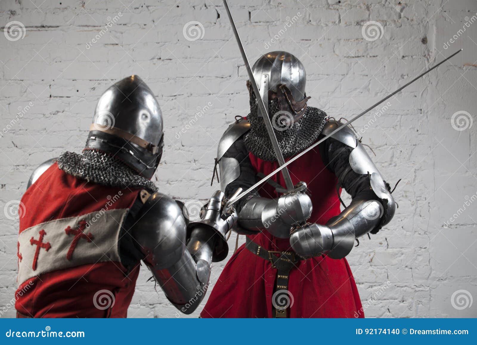 KNIGHT FIGHTING stock photo. Image of long, wall, fights - 92174140