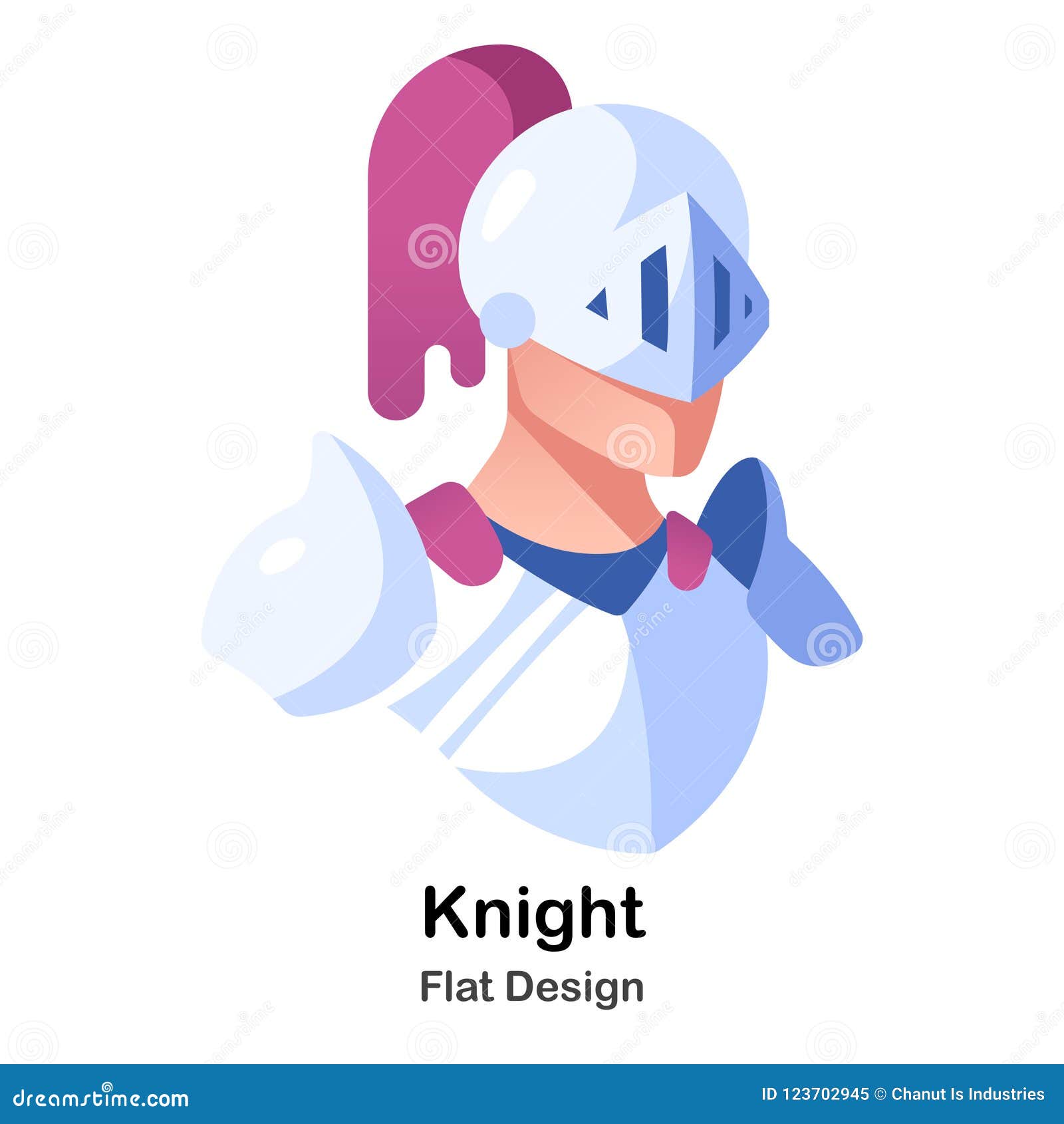 Knight Flat Icon stock vector. Illustration of medieval - 123702945