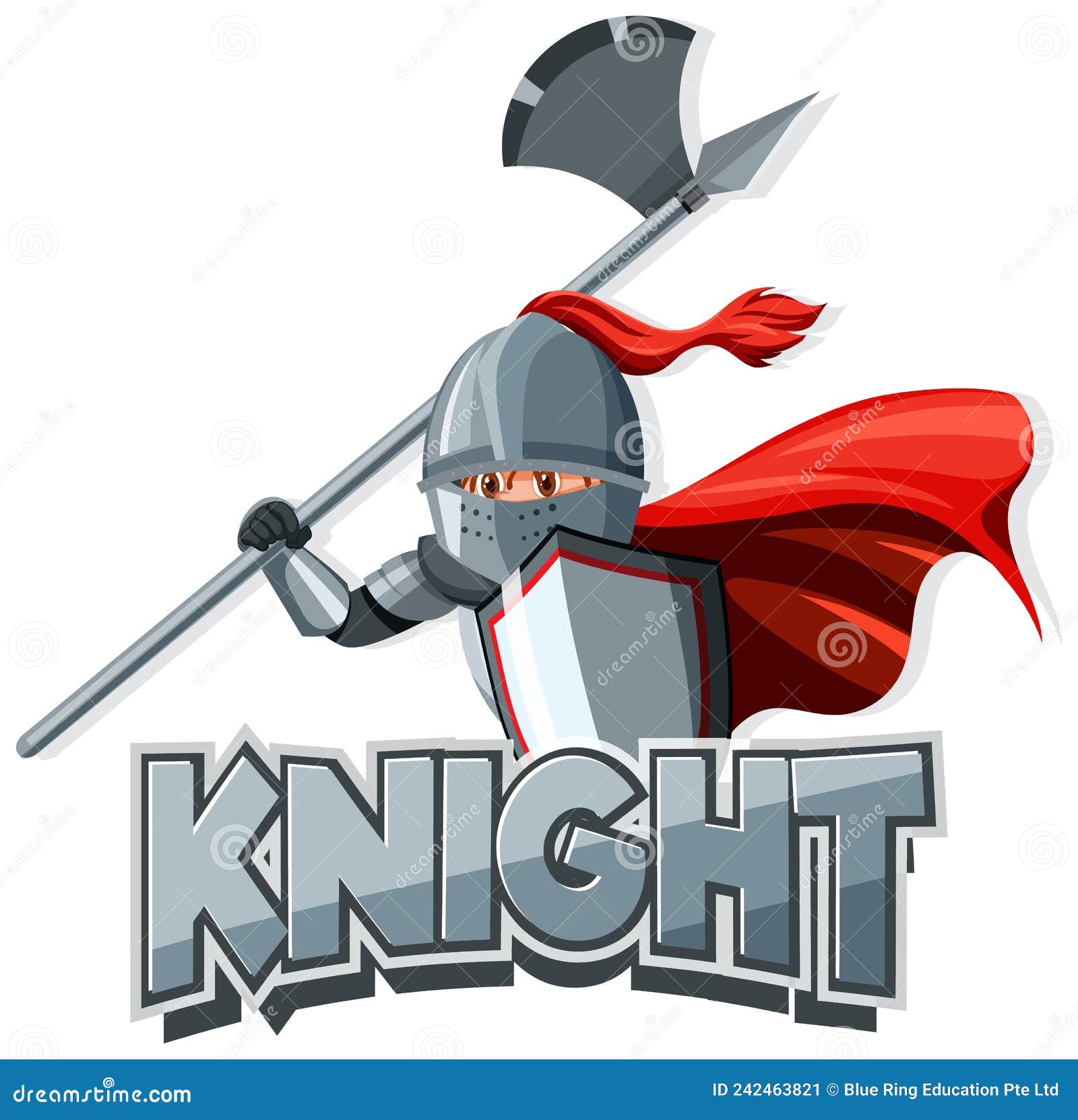 Knight Font Logo with a Medieval Knight in Cartoon Style Stock Vector ... Knight Font Logo with a Medieval Knight in Cartoon Style Stock Vector ...