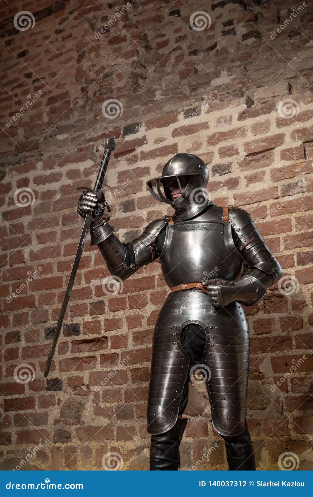Knight in Full Armor with a Sword Stock Photo - Image of culture ...