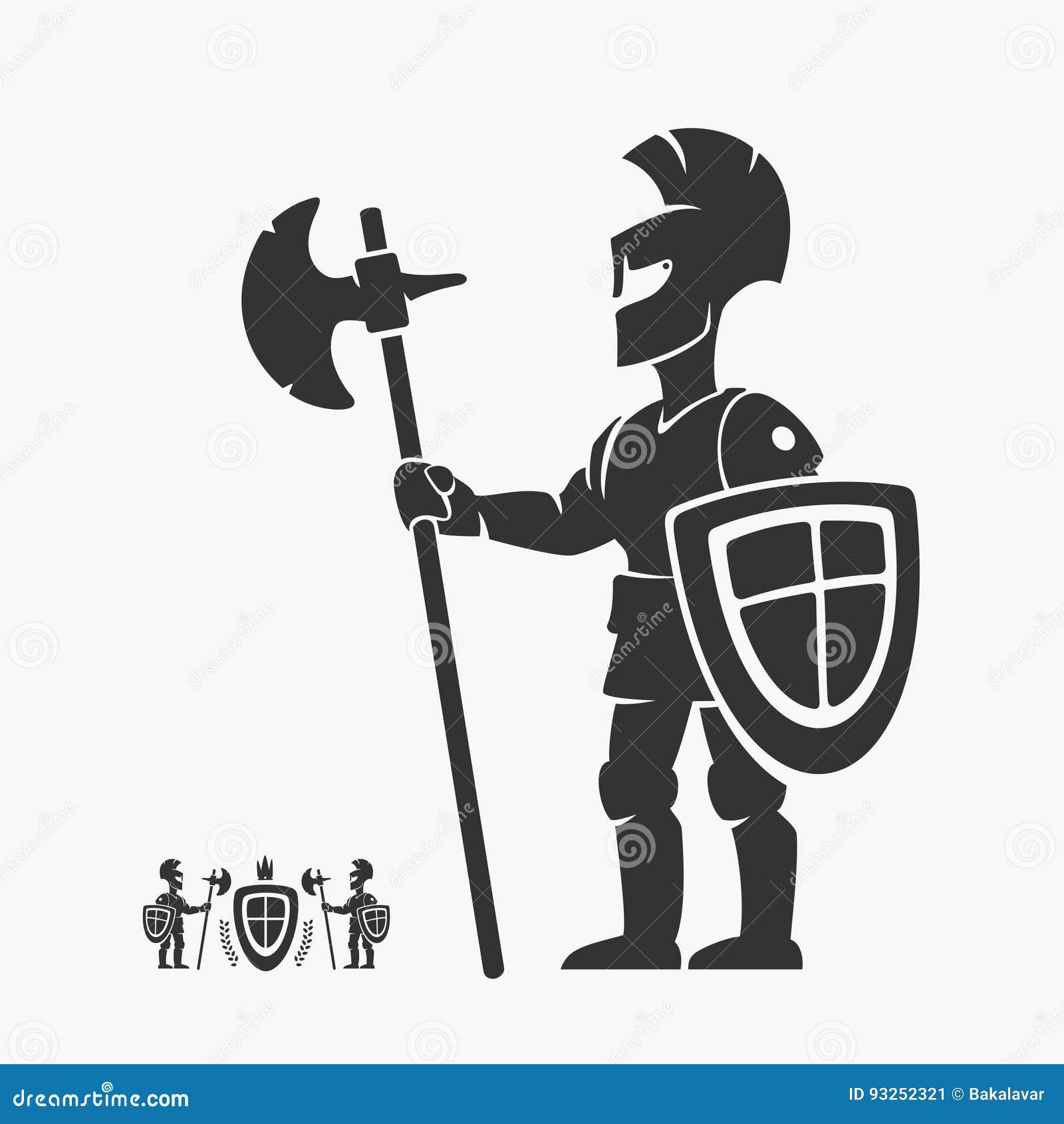 Knight Guardian Heraldry Vector Character Stock Illustration ...