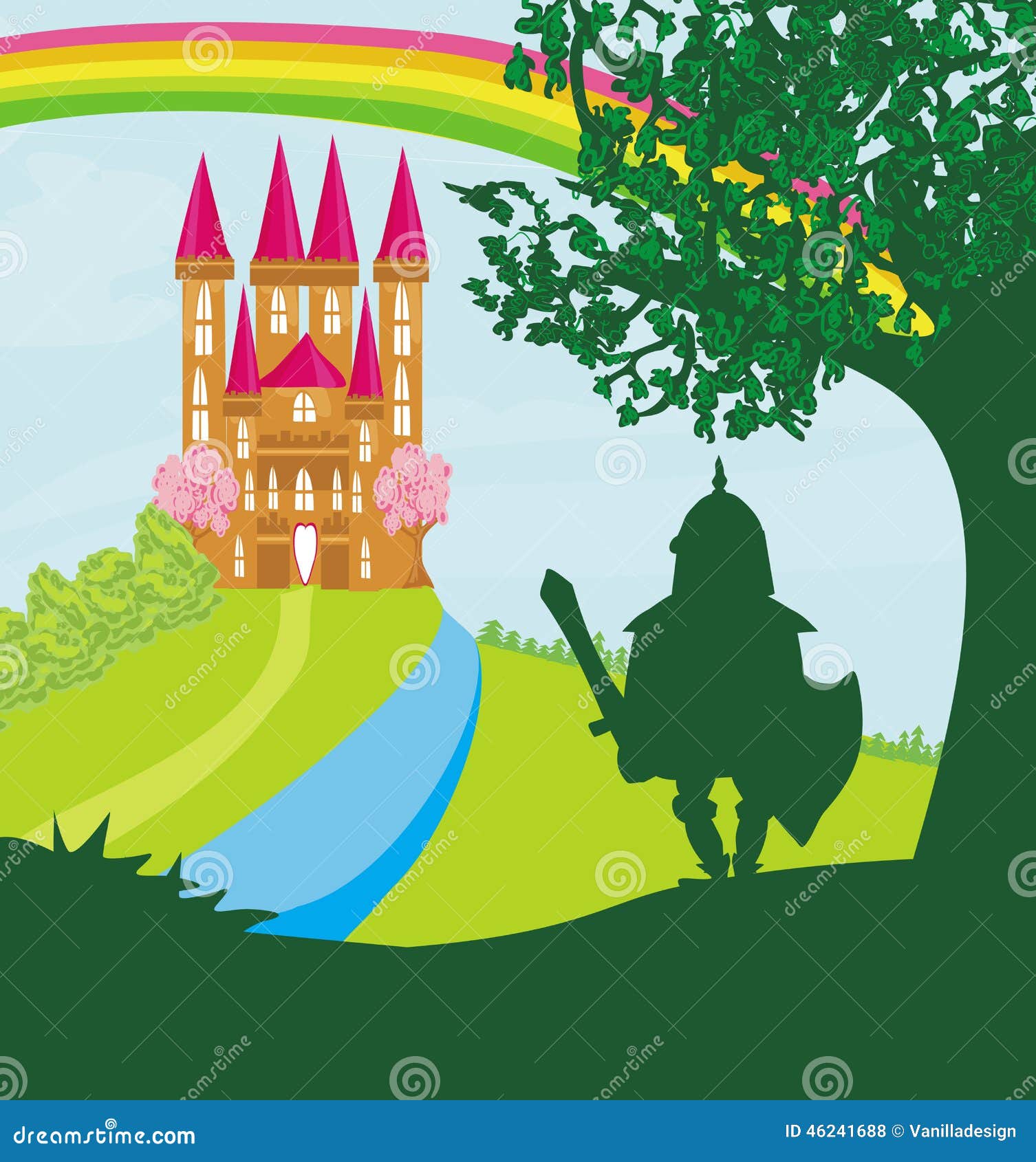 Knight guarding stock vector. Illustration of human, rainbow - 46241688